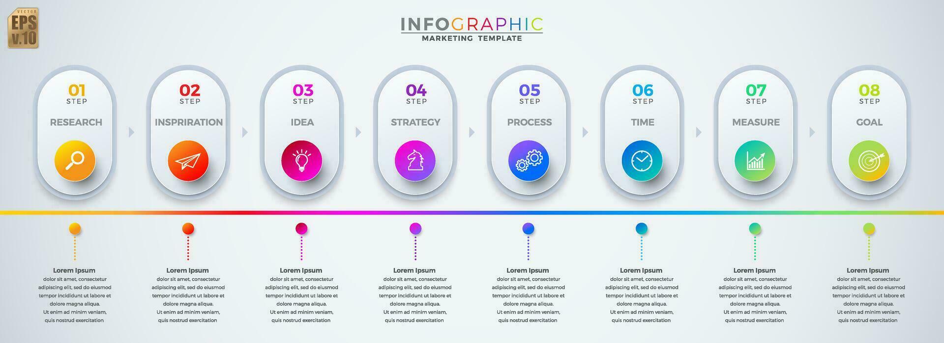 Infographic Vector Business Marketing Template Colorful Design Circle