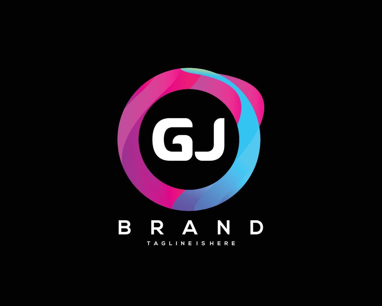inicial letra gj logo diseño con vistoso estilo Arte 25780826 Vector en Vecteezy