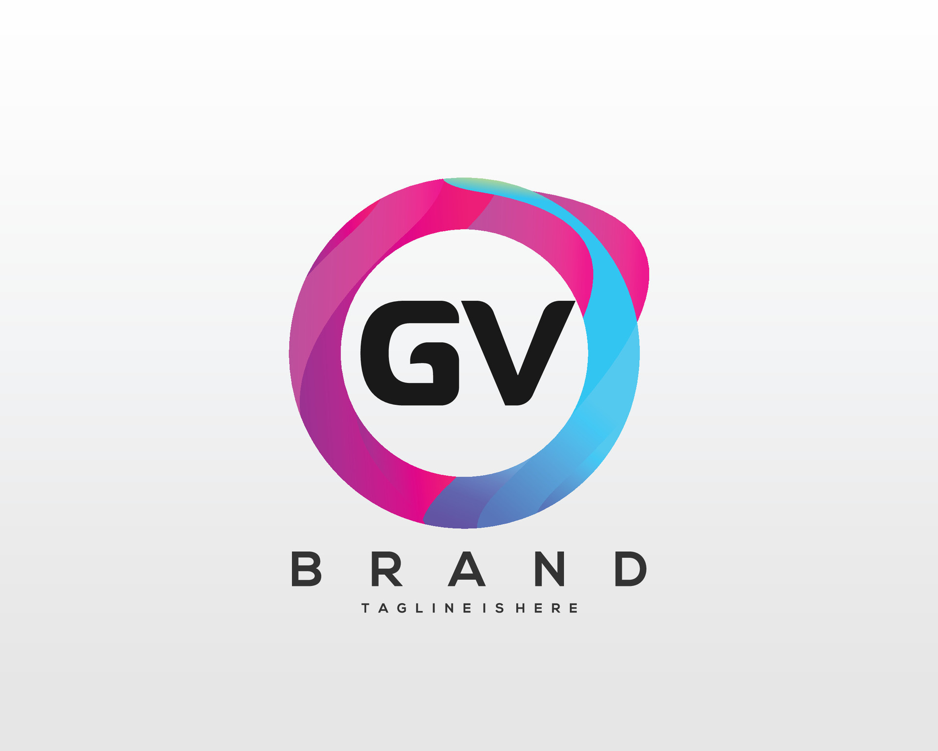 Initial letter GV logo design with colorful style art 25780836 Vector Art at Vecteezy