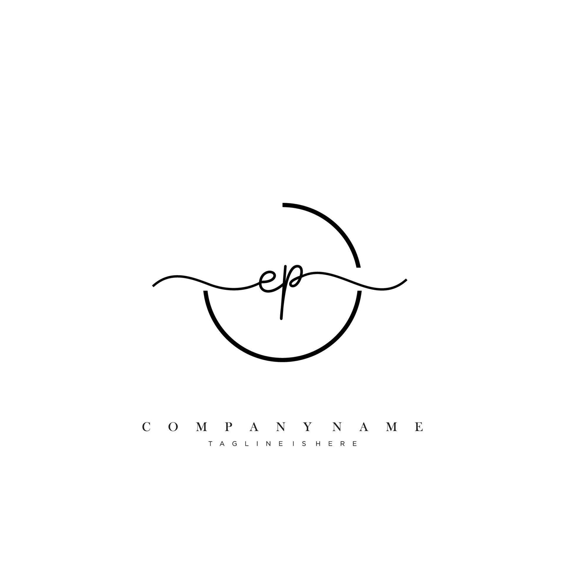 EP Initial handwriting minimalist geometric logo template vector ... EP Initial handwriting minimalist geometric logo template vector ...