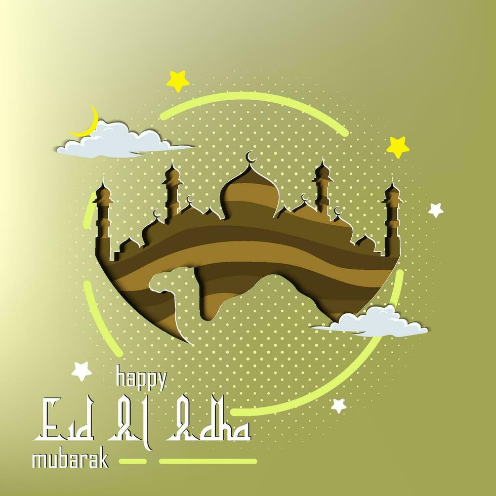 Eid Adha Mubarak Greeting Islamic Illustration Background Vector Design 25782108 Vector Art At