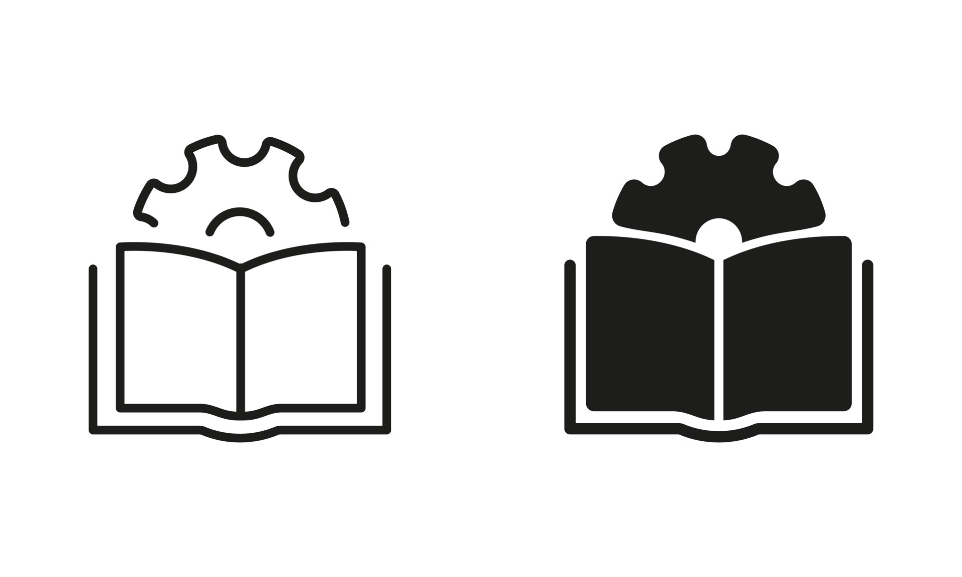 User Manual Document Line and Silhouette Icon Set. Technical Guide Book ...