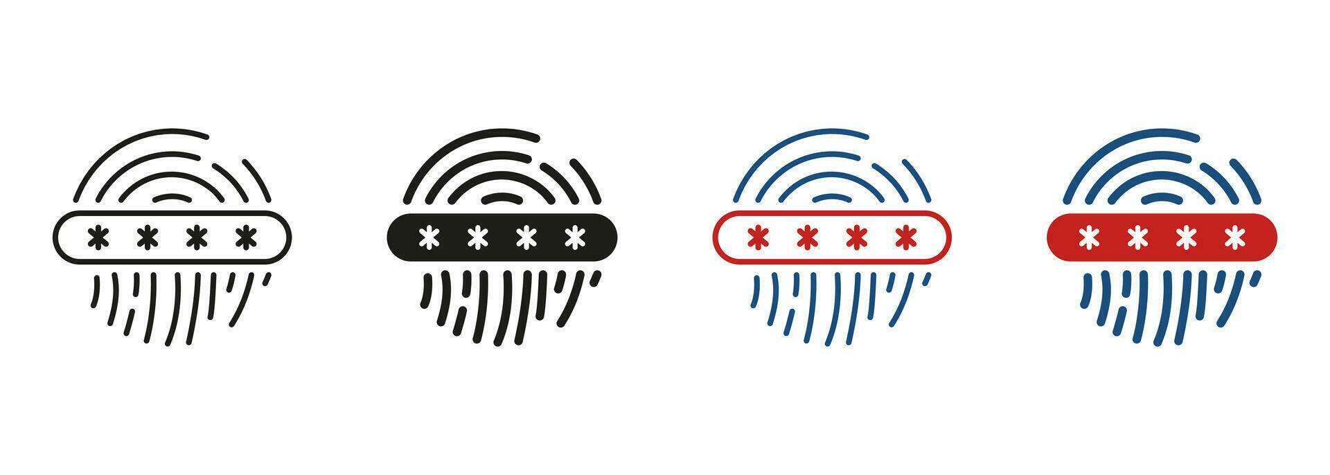 Fingerprint Password Thumbprint Code Symbol Collection Touch Id