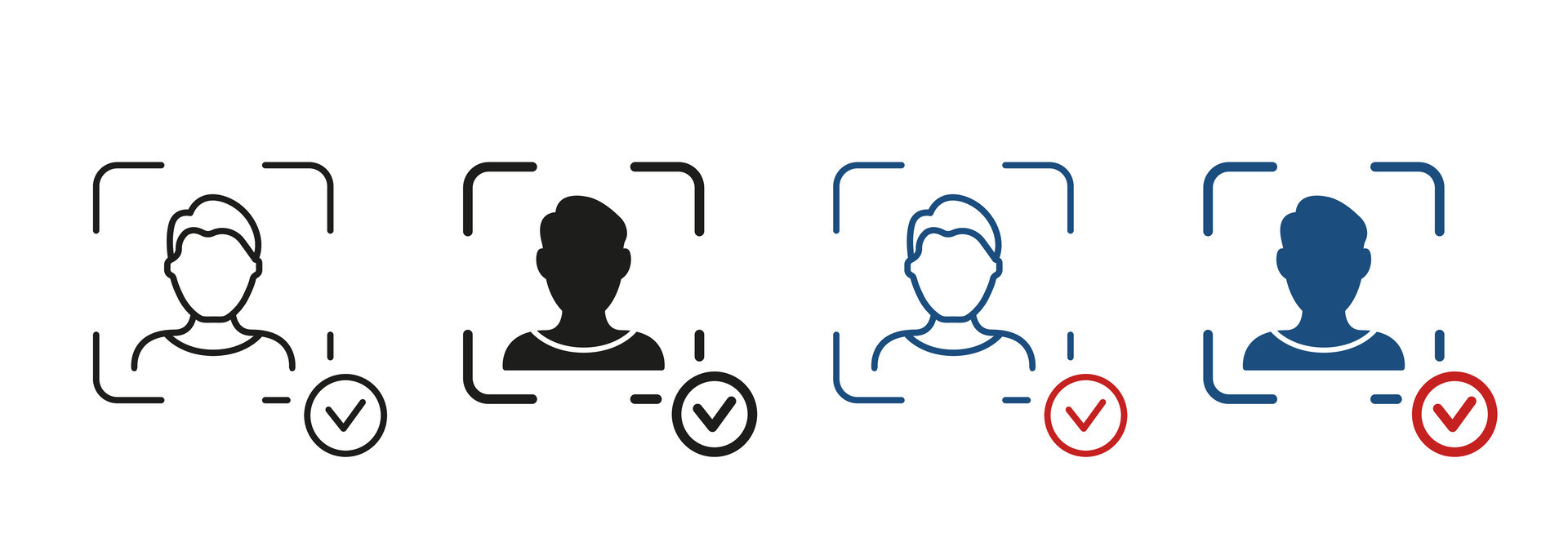 Biometric Identification Technology Symbol Collection Facial