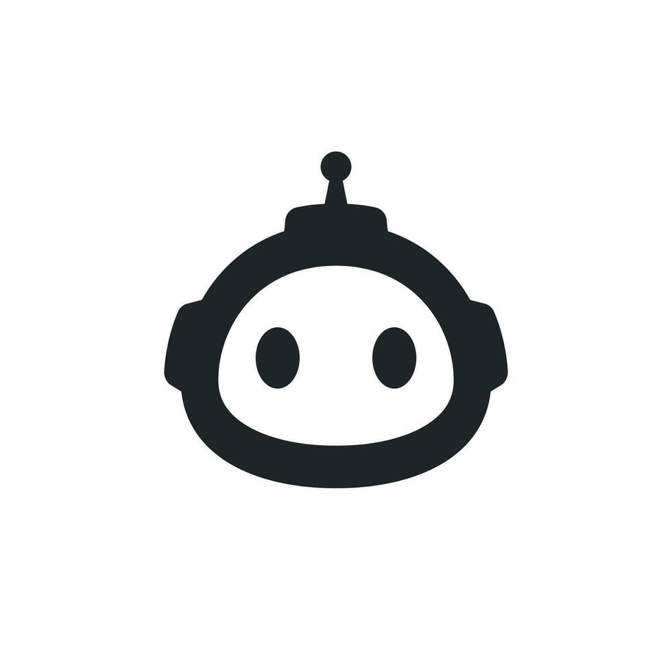 cute robot head icon logo design vector illustration. bot robotic logo ...