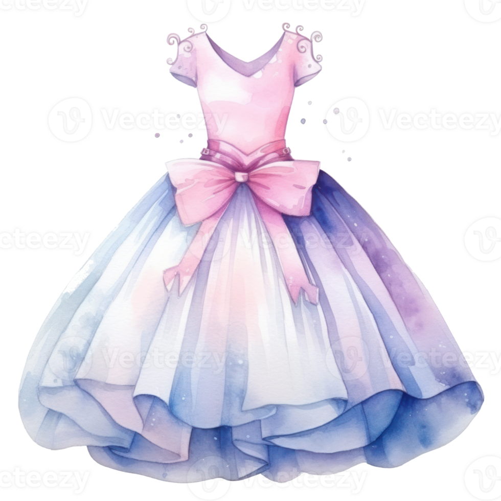 Watercolor princess dress. Illustration 25786009 PNG