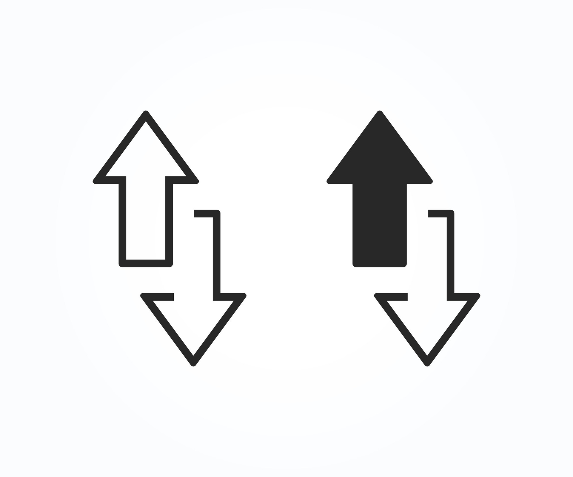 Up and down arrow icon vector Illustration. Set Arrows icon vector illustration 25787139 Vector ...
