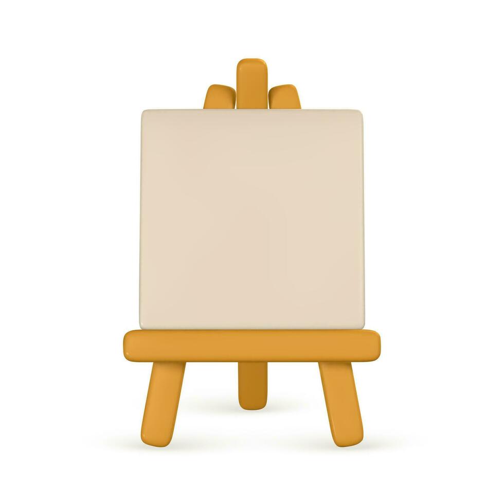 3d realistic easel with empty canvas. Easel with poster in cartoon style. Vector illustration 25787192 Vector Art at Vecteezy