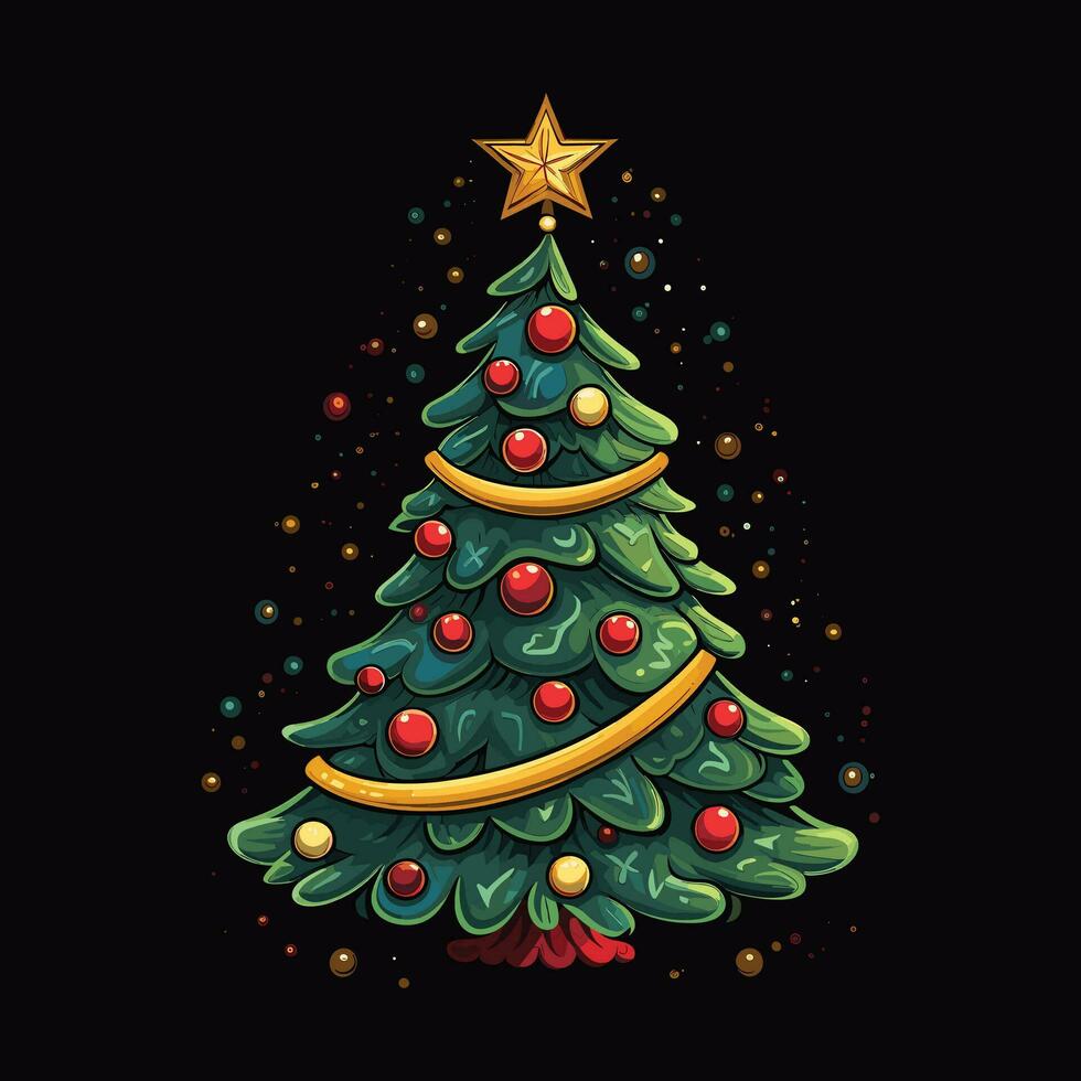Christmas tree with decoration vector 25794169 Vector Art at Vecteezy