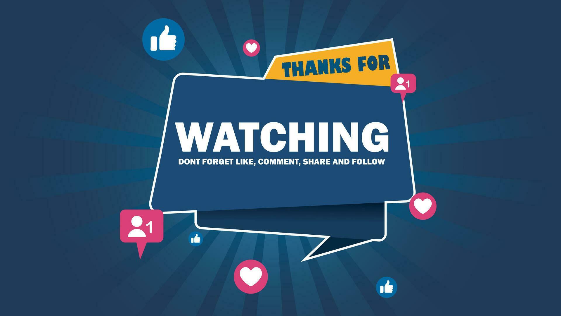 banner thank you for watching for, social media, and video end vector illustration 25794361 ...