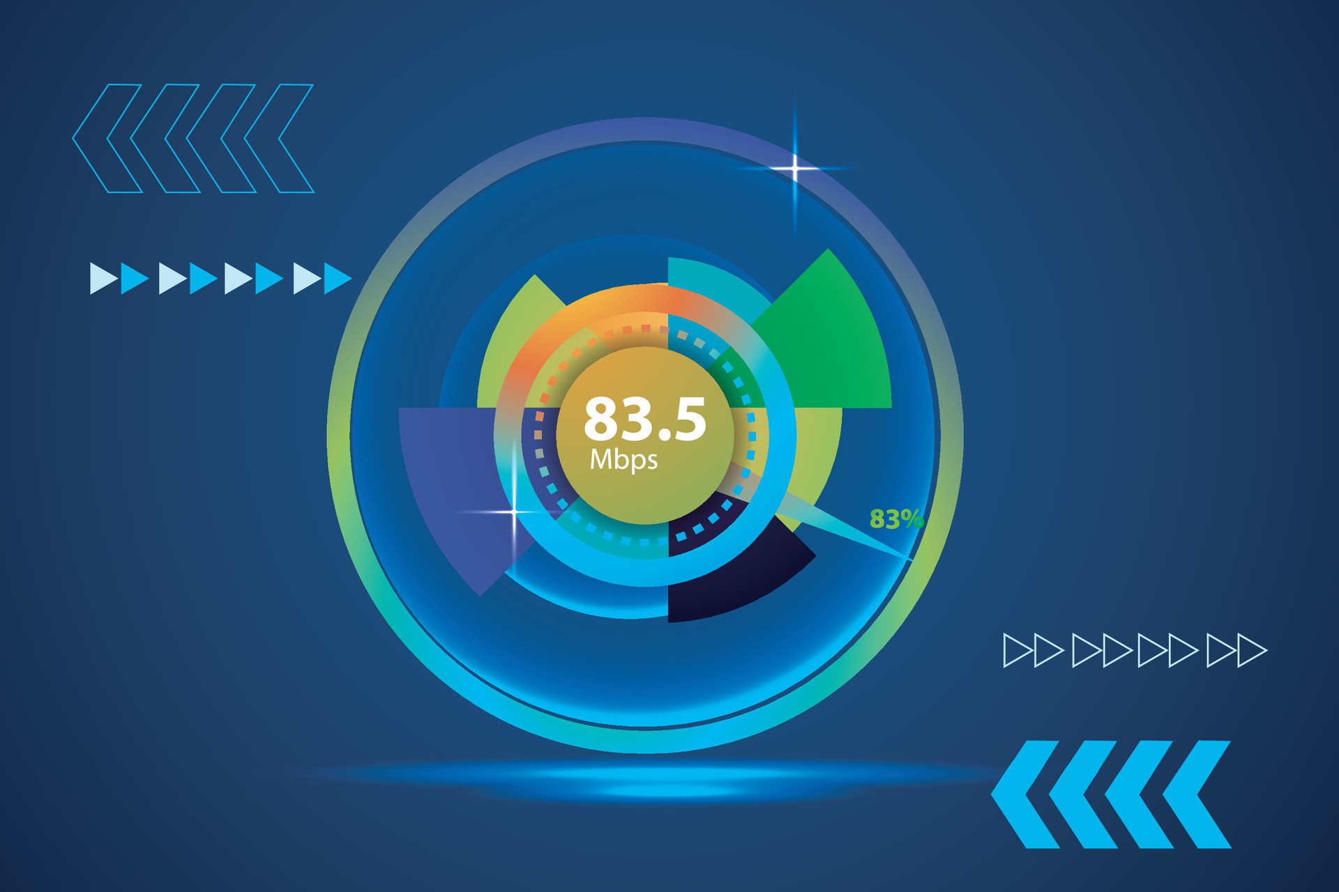 Vector illustration of internet speed test suitable for visualizing ...