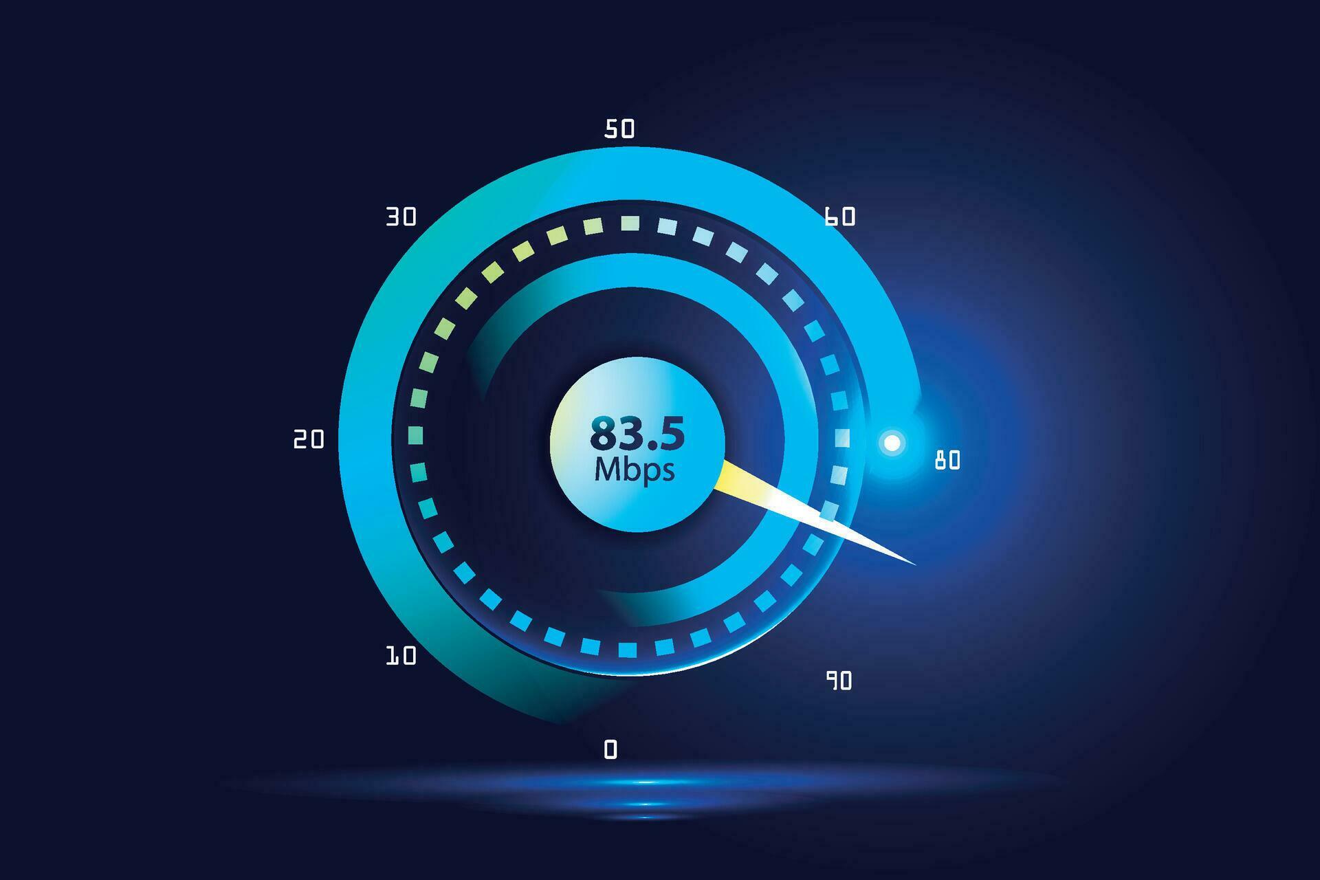 Vector illustration of internet speed test suitable for visualizing ...
