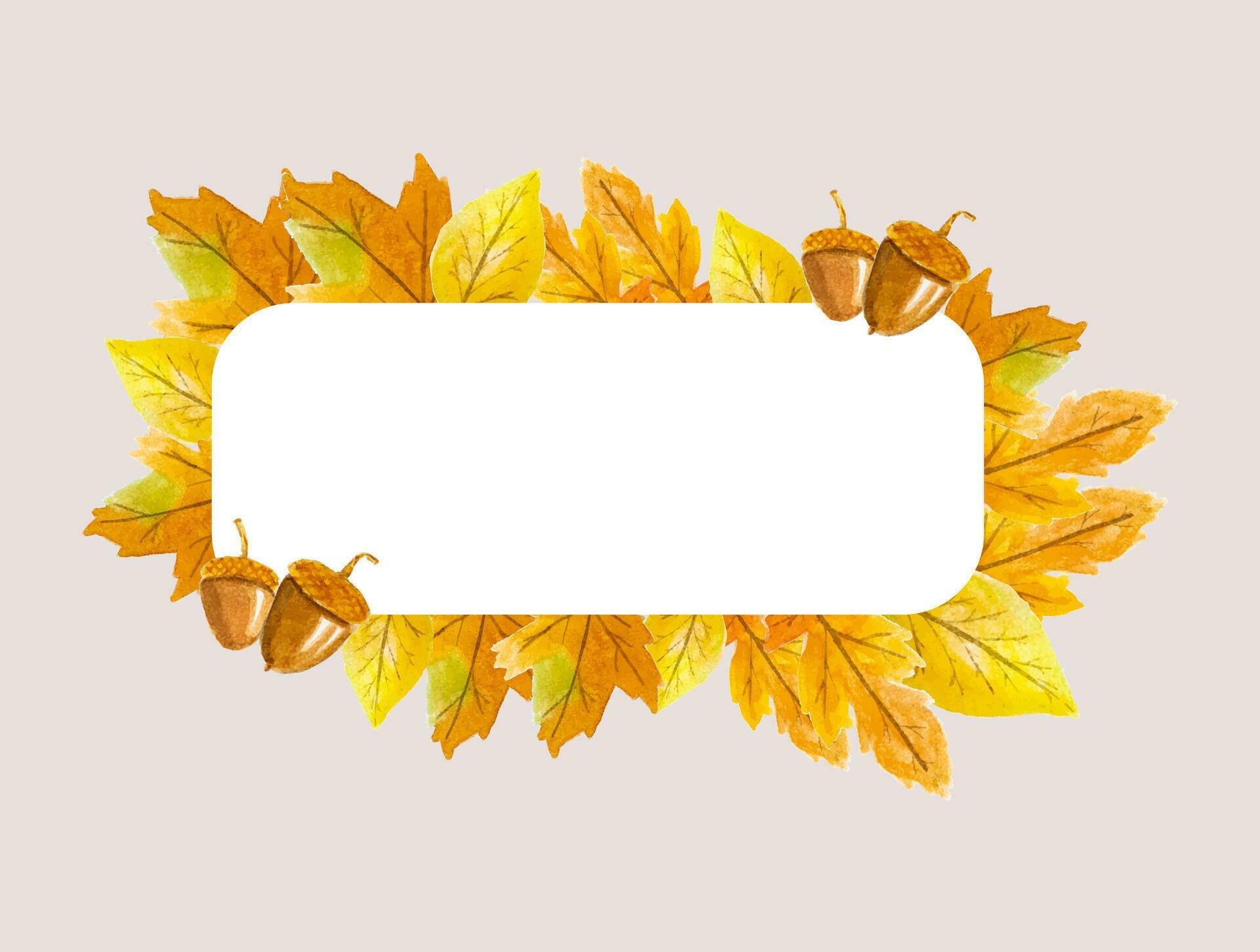 Autumn background. Frame for text. Thanksgiving and Harvest Day. Leaf ...