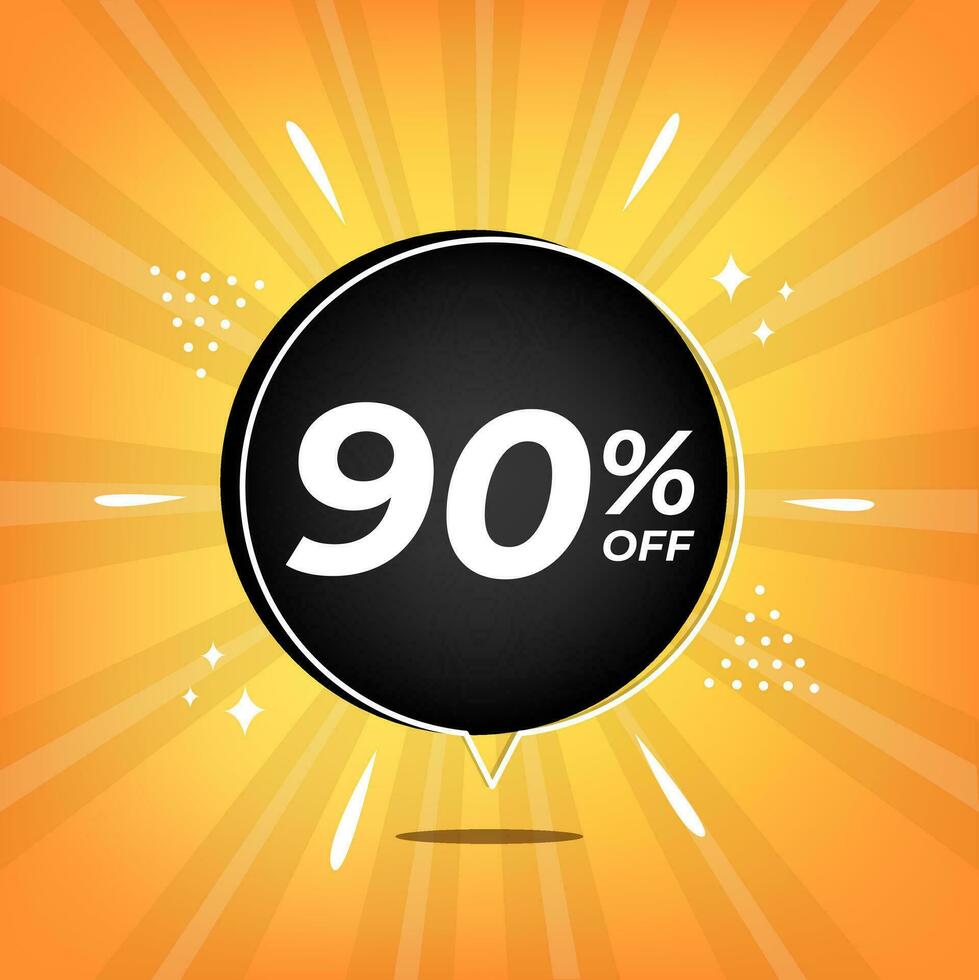 90 Percent Off Yellow Banner With Ninety Percent Discount On A Black 90-percent-off-yellow-banner-with-ninety-percent-discount-on-a-black