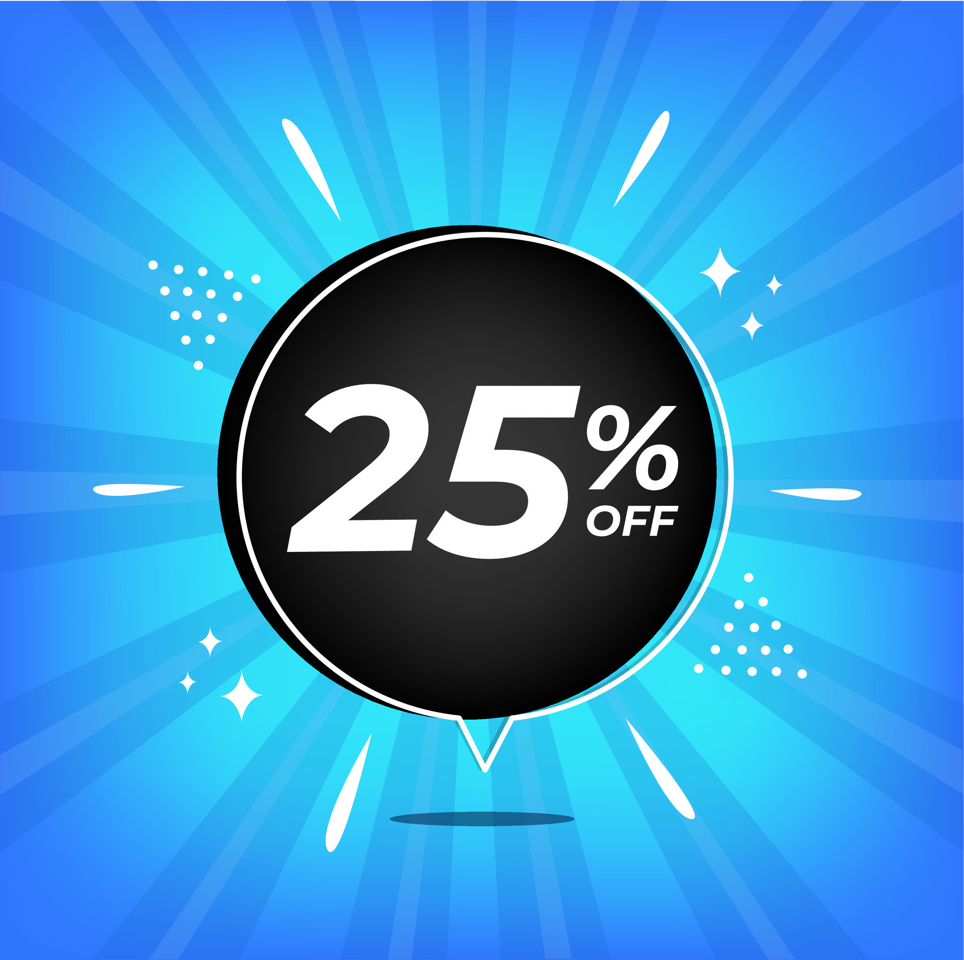 25 Percent Off Blue Banner With Twenty five Percent Discount On A 25 Percent Off Blue Banner With Twenty five Percent Discount On A