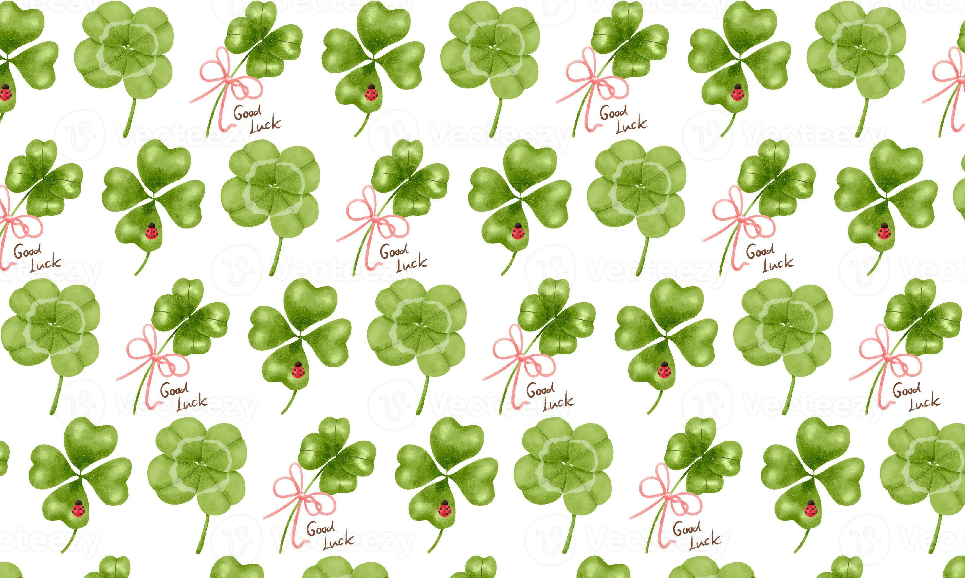 Seamless clover leaf pattern background 25801490 Stock Photo at Vecteezy