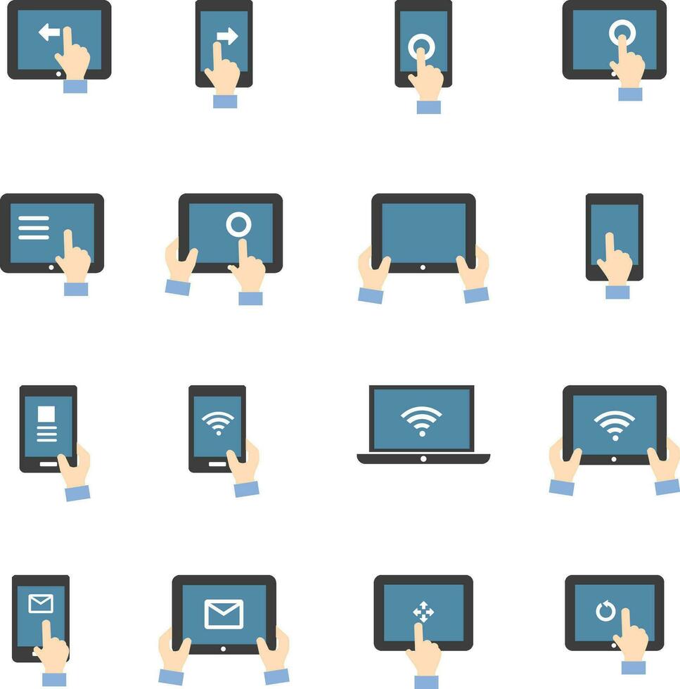 set of tablets and mobile with touch screen 25802133 Vector Art at Vecteezy