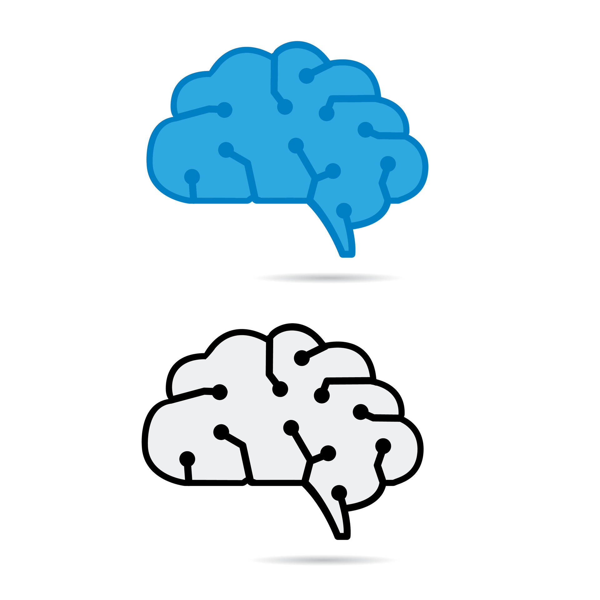 Artificial brain icon, Artificial intelligence. Digital electronic ...