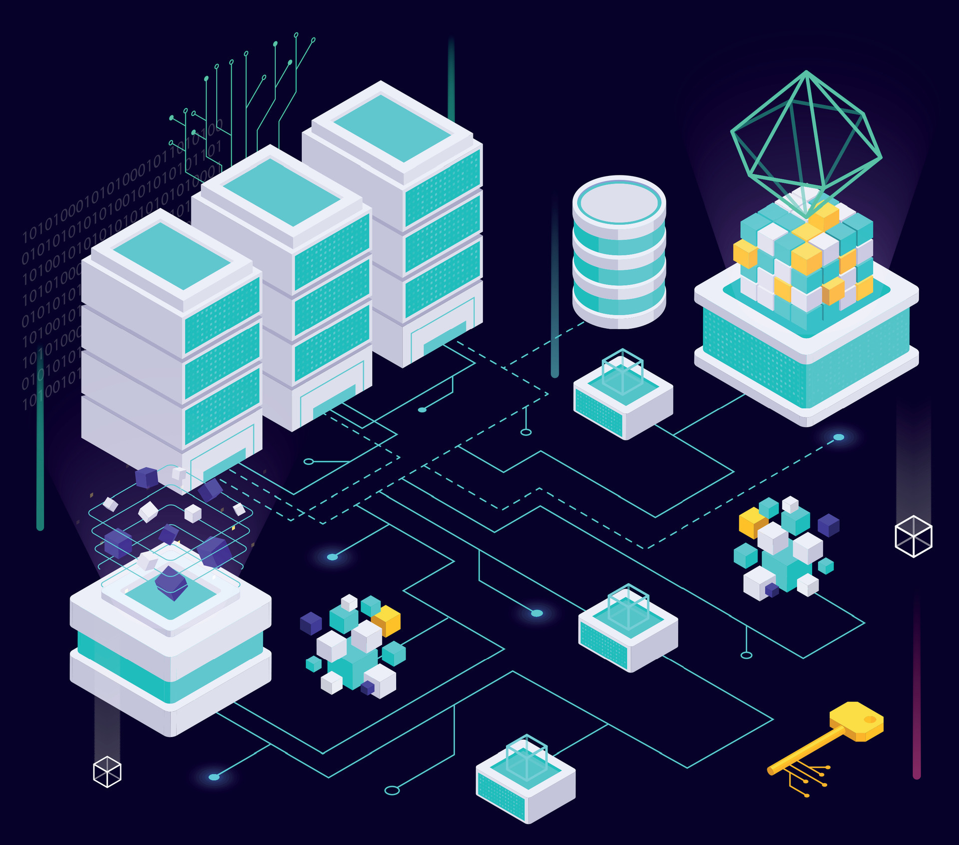 Isometric Data Blocks Flowchart 25802803 Vector Art at Vecteezy