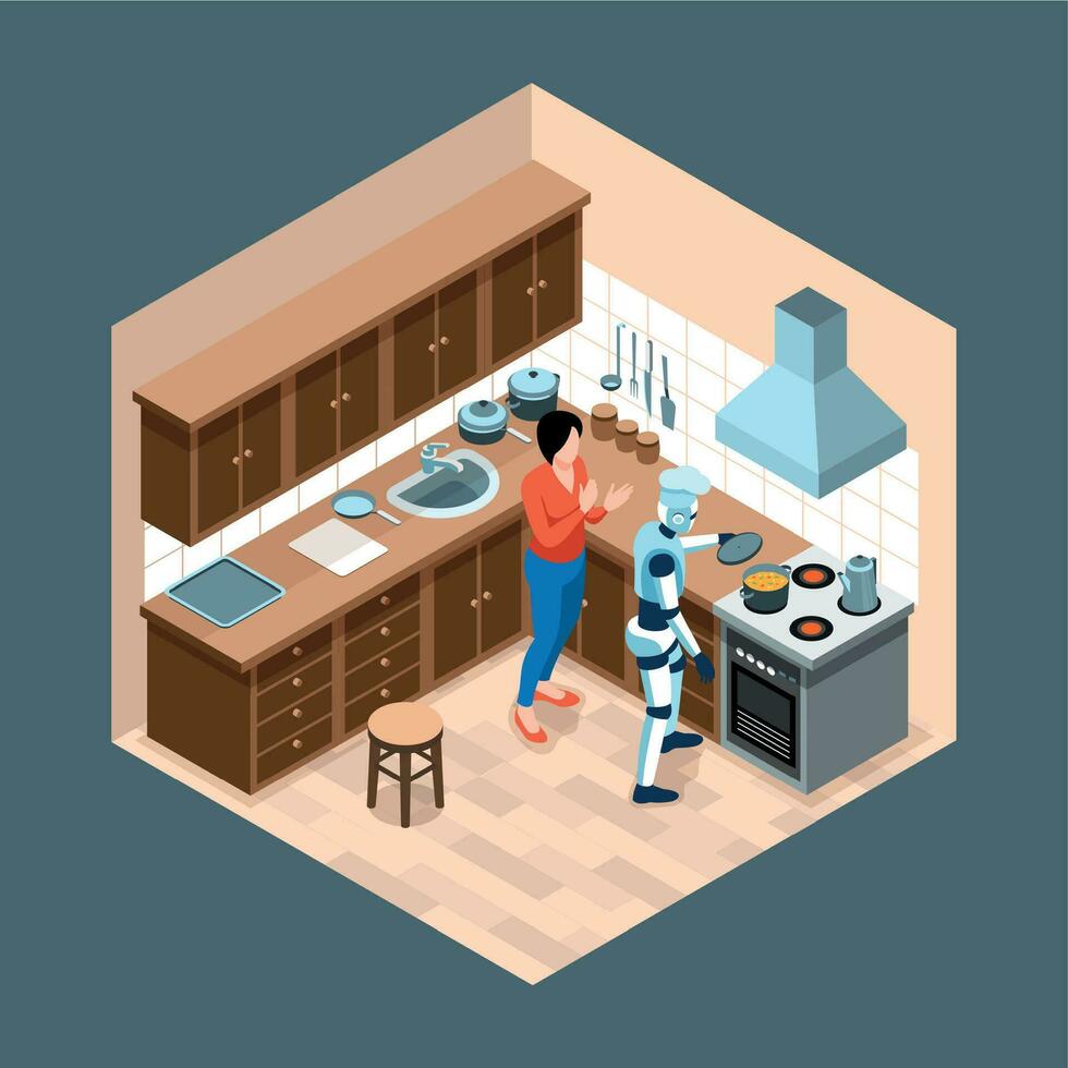 Isometric Robot Assistant Isolated Concept 25802827 Vector Art at Vecteezy