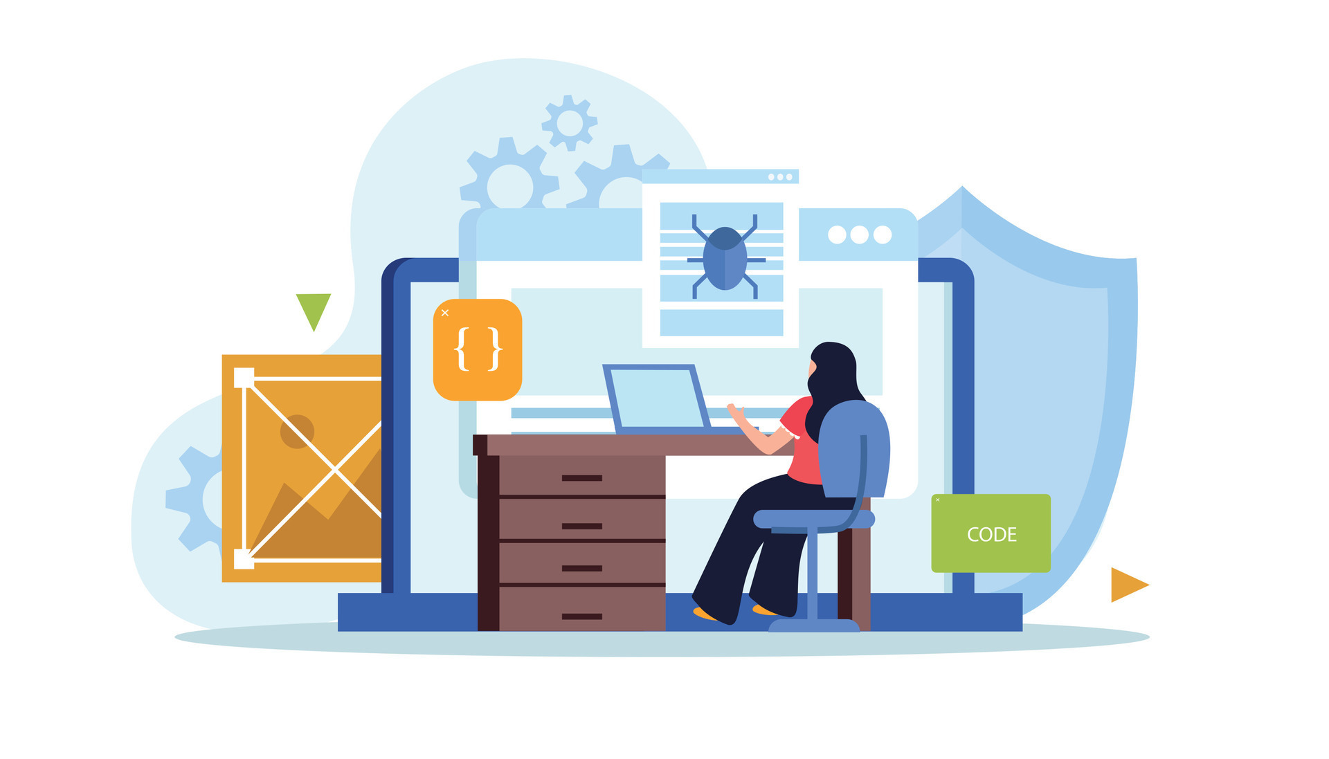 QA Engineer Flat Composition 25802974 Vector Art at Vecteezy