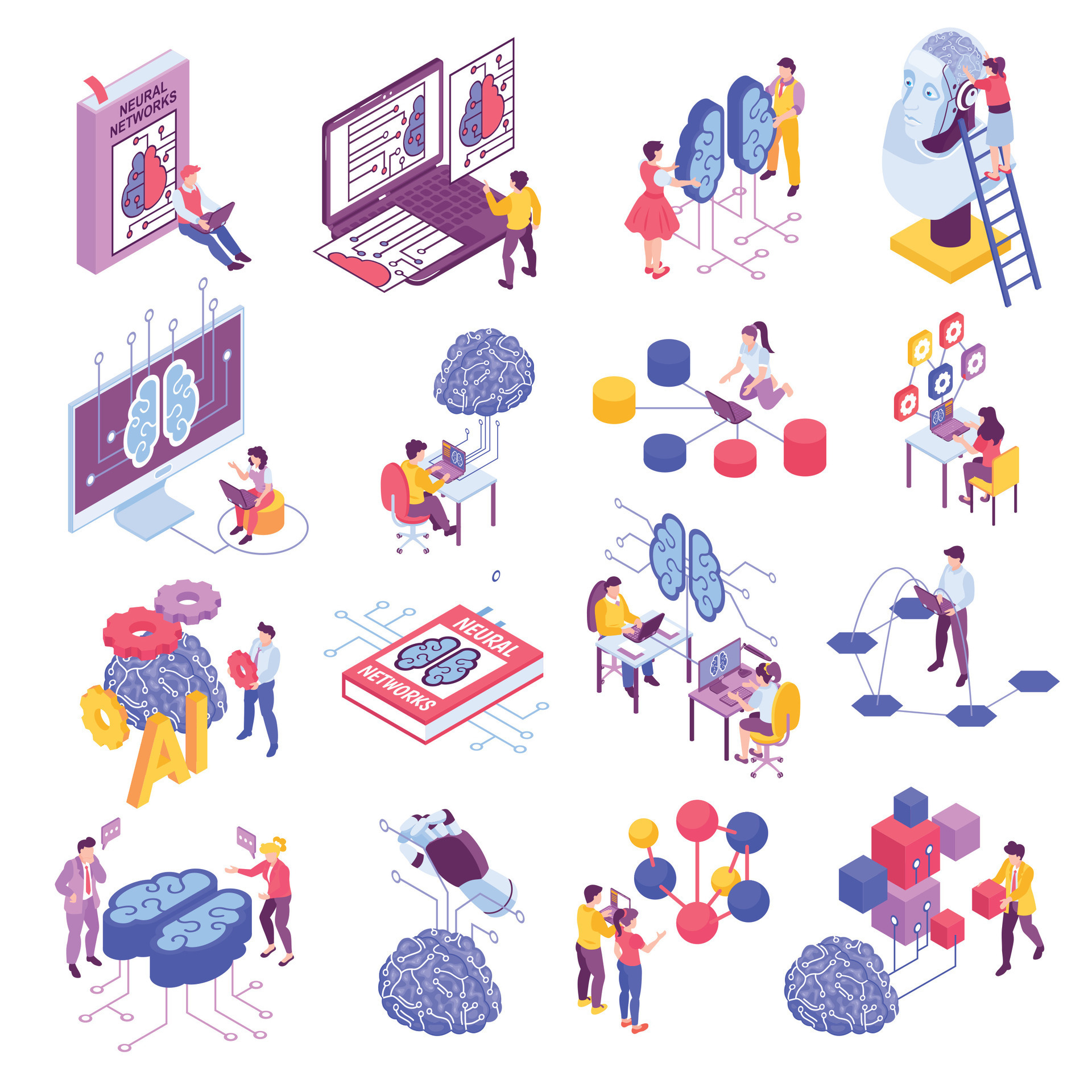 Neural Network Programmer Set 25803509 Vector Art At Vecteezy 9746