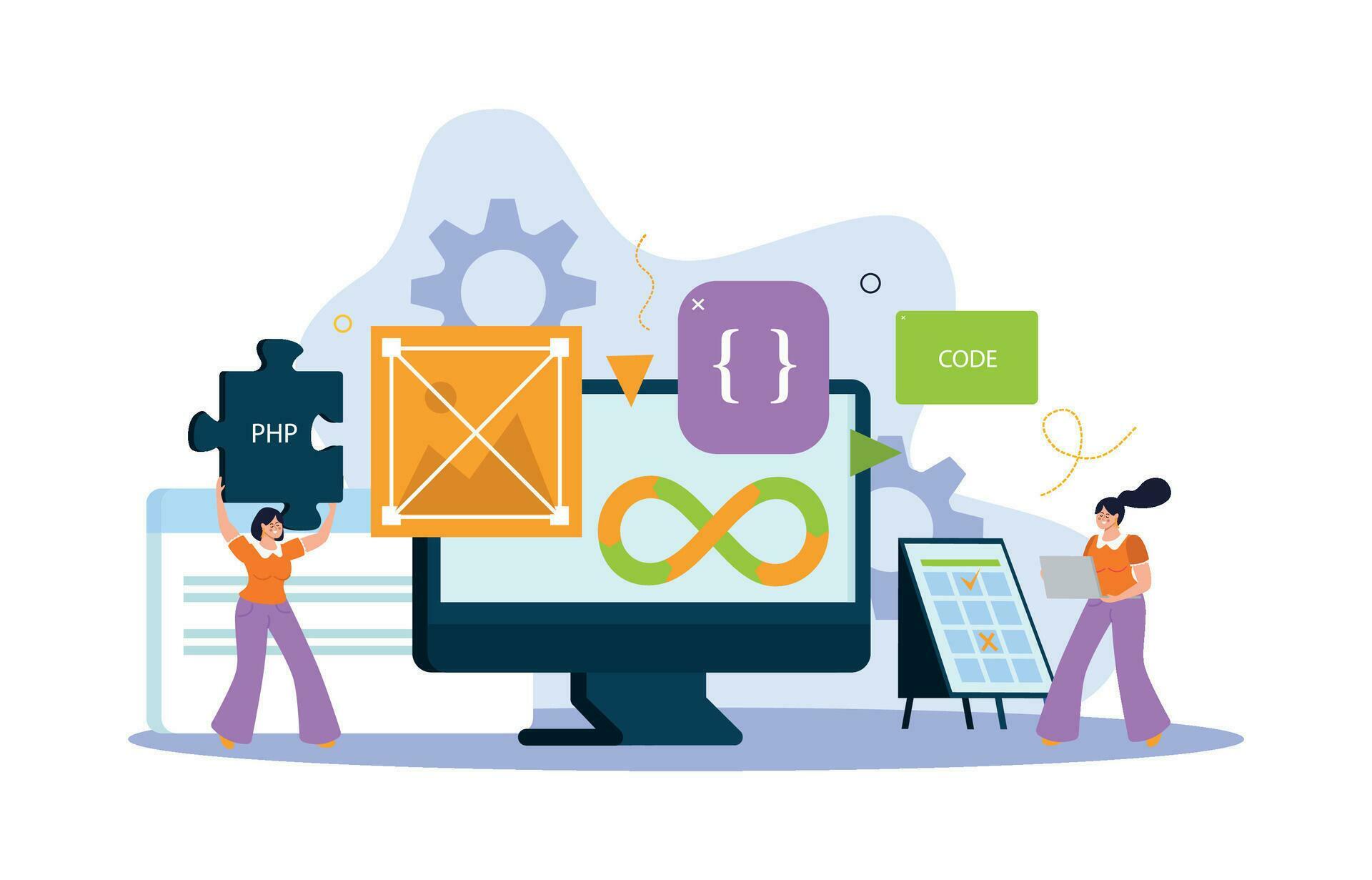 Devops Engineering Flat Background 25803588 Vector Art at Vecteezy