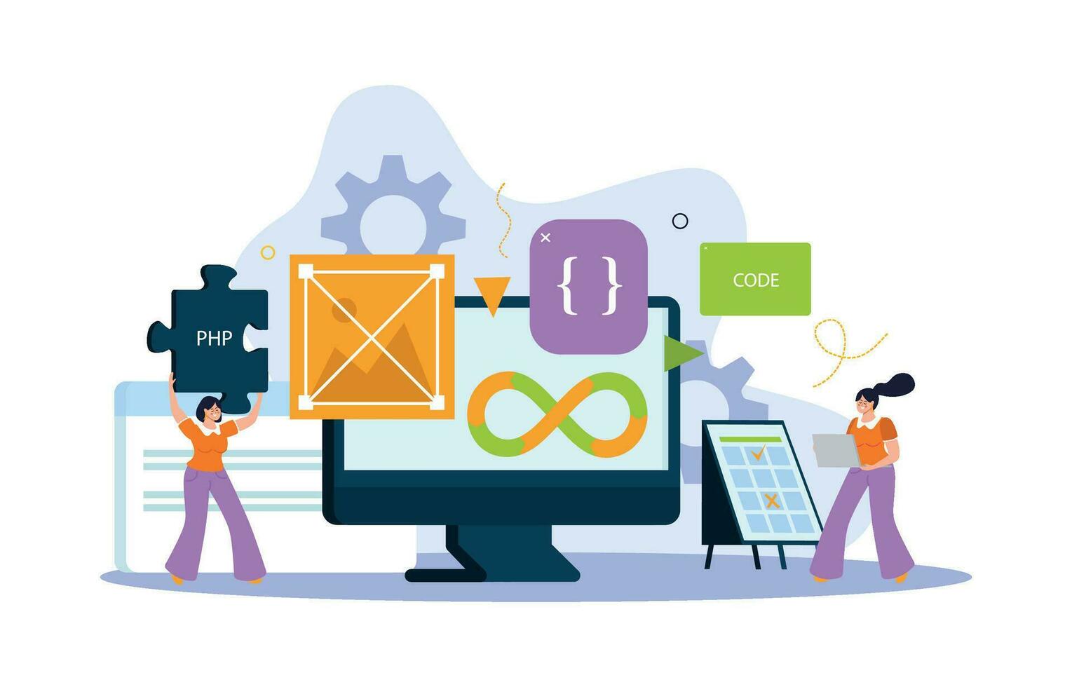 Devops Engineering Flat Background 25803588 Vector Art at Vecteezy