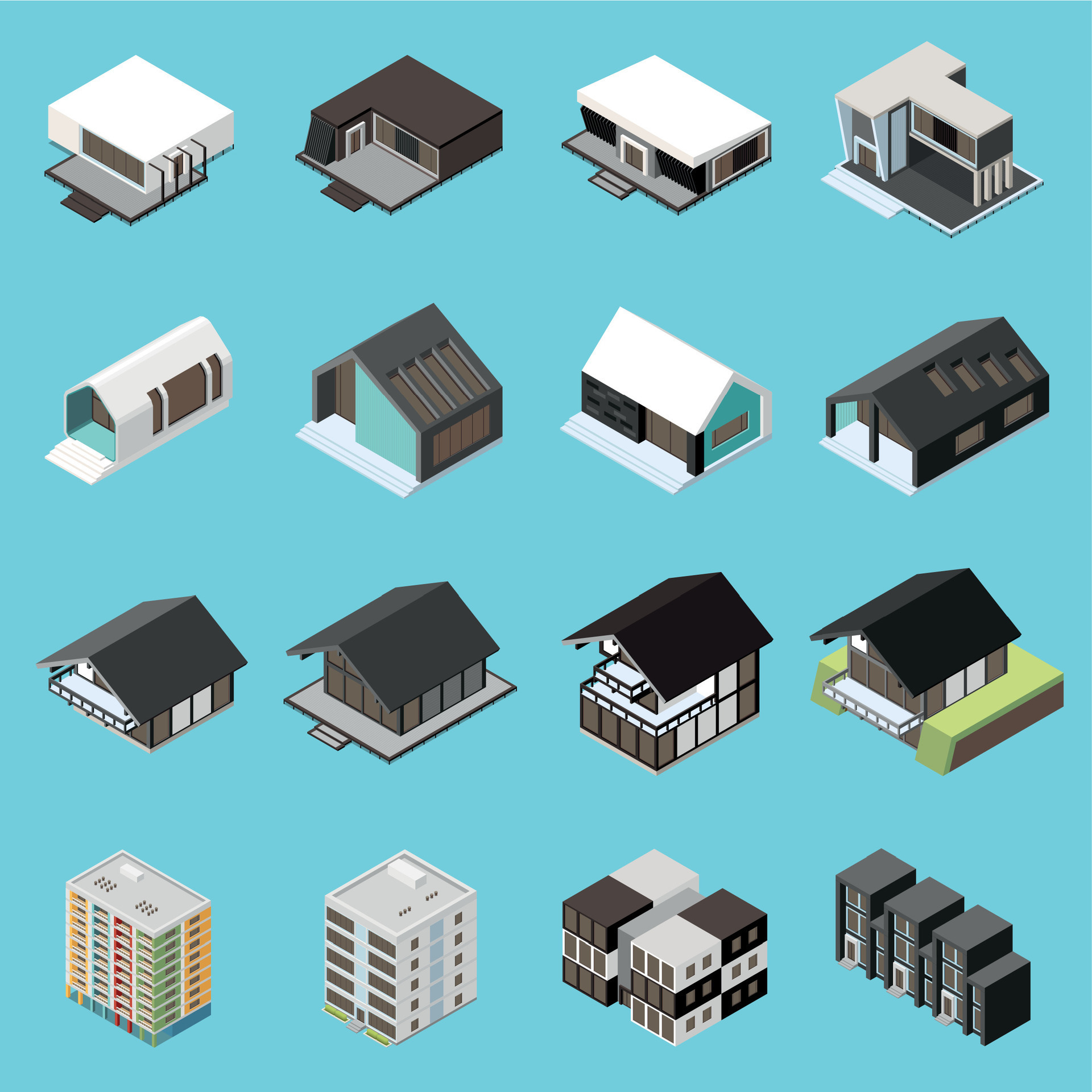 Modular Building Set 25803663 Vector Art at Vecteezy