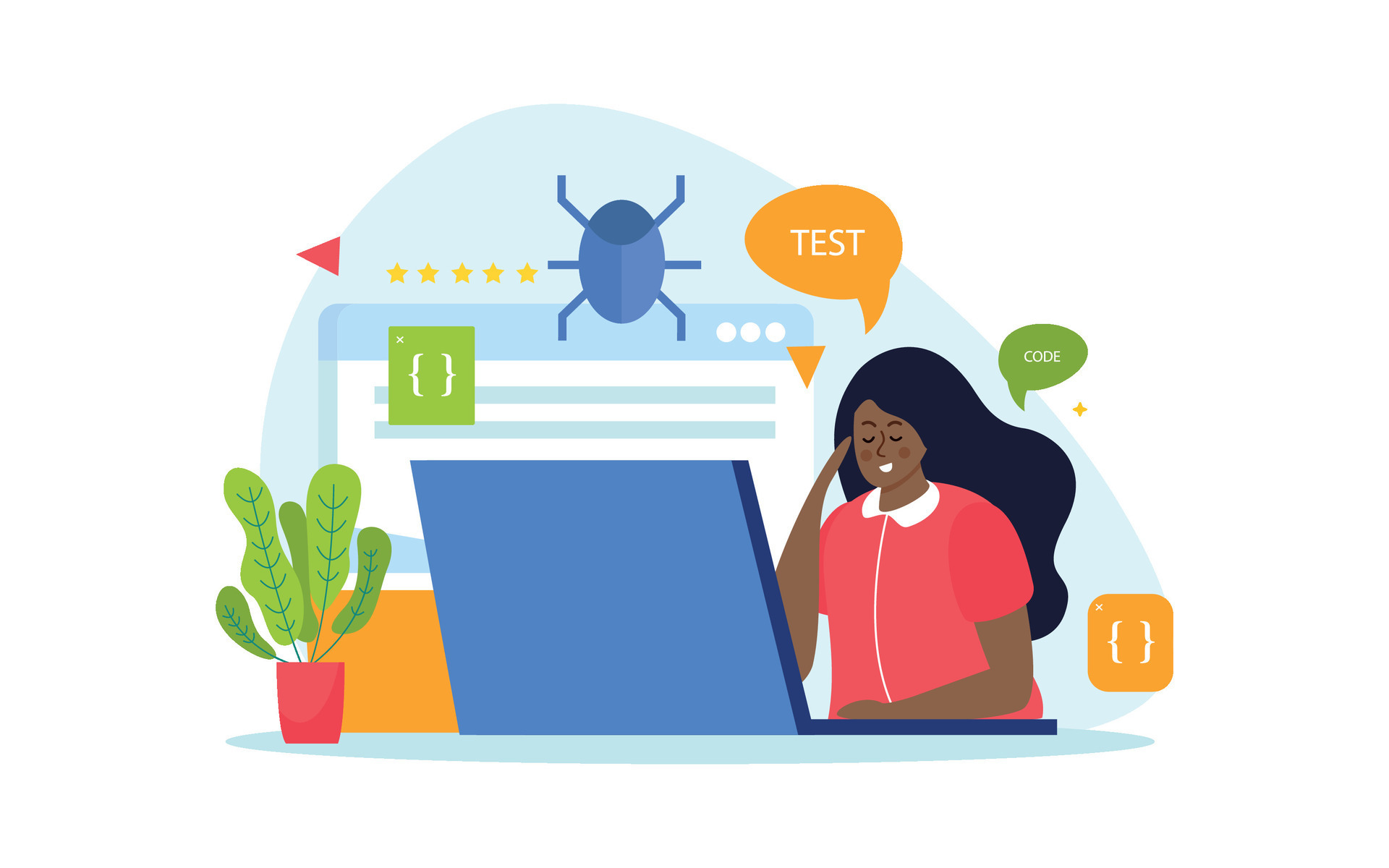 Qa Engineer Composition 25803669 Vector Art At Vecteezy