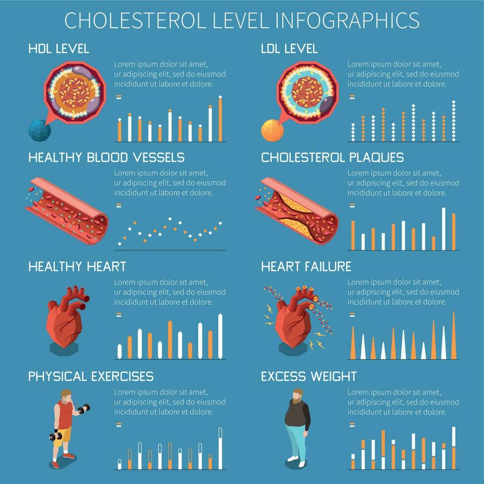Cholesterol Isometric Infographics 25804053 Vector Art at Vecteezy