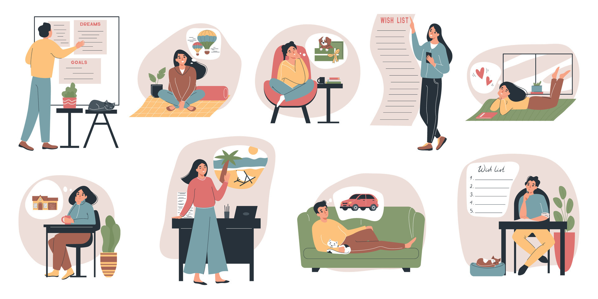 Wish List Set 25804361 Vector Art at Vecteezy