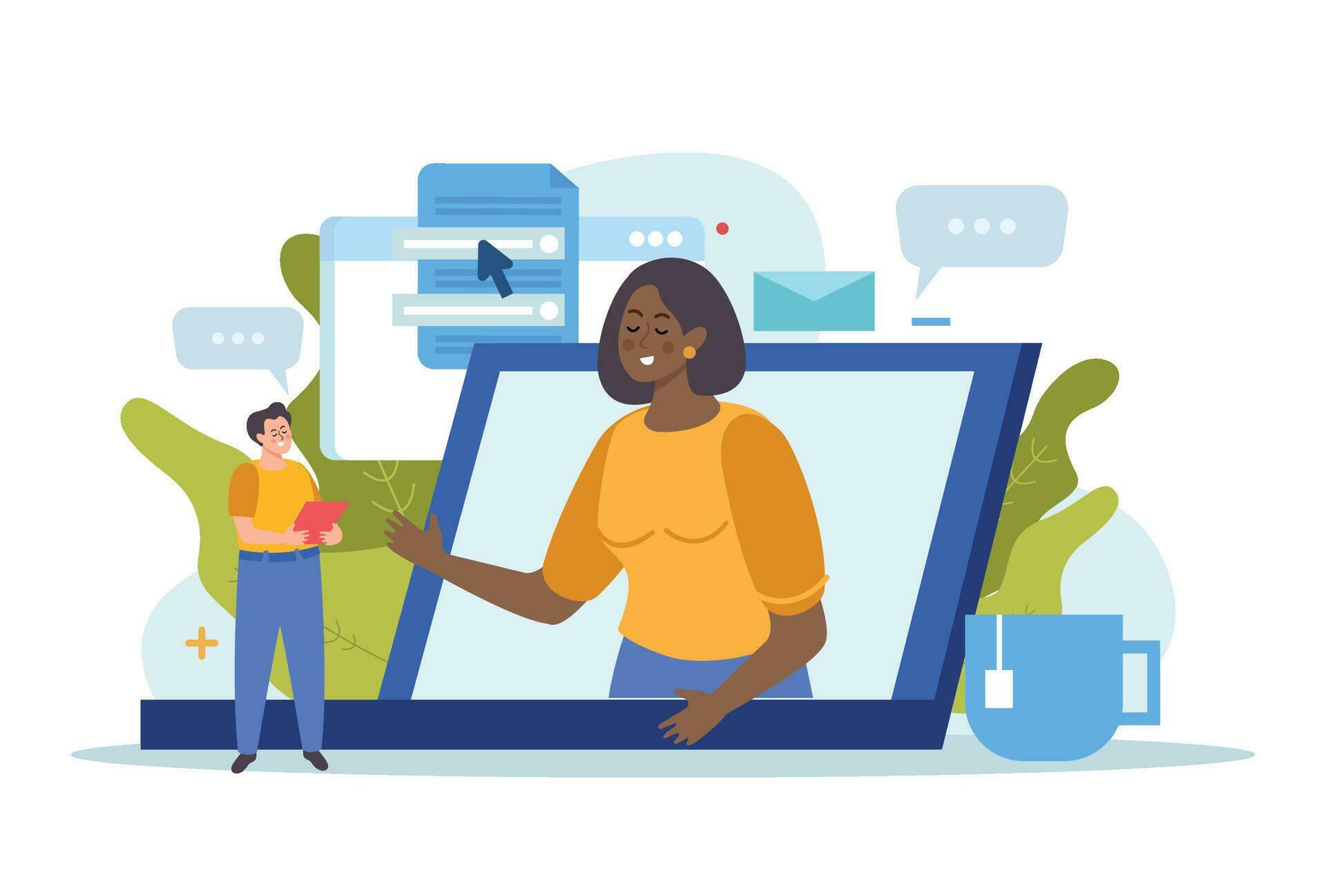 Work Support Negotiations Composition 25804433 Vector Art at Vecteezy