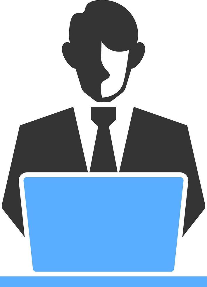 Computer worker on frontal view icon graphic 25804543 Vector Art at ...