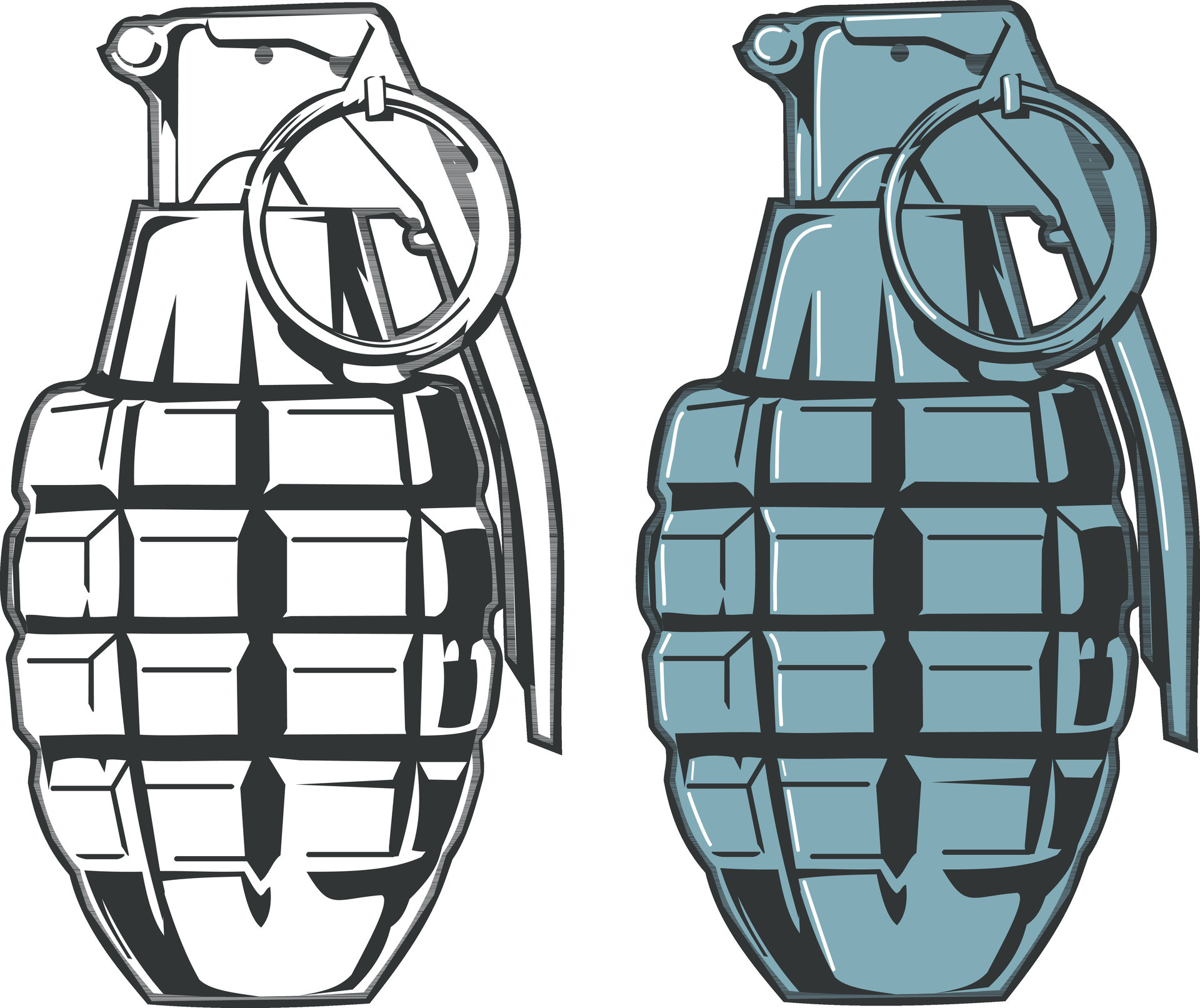 illustration of two grenades 25827897 Vector Art at Vecteezy
