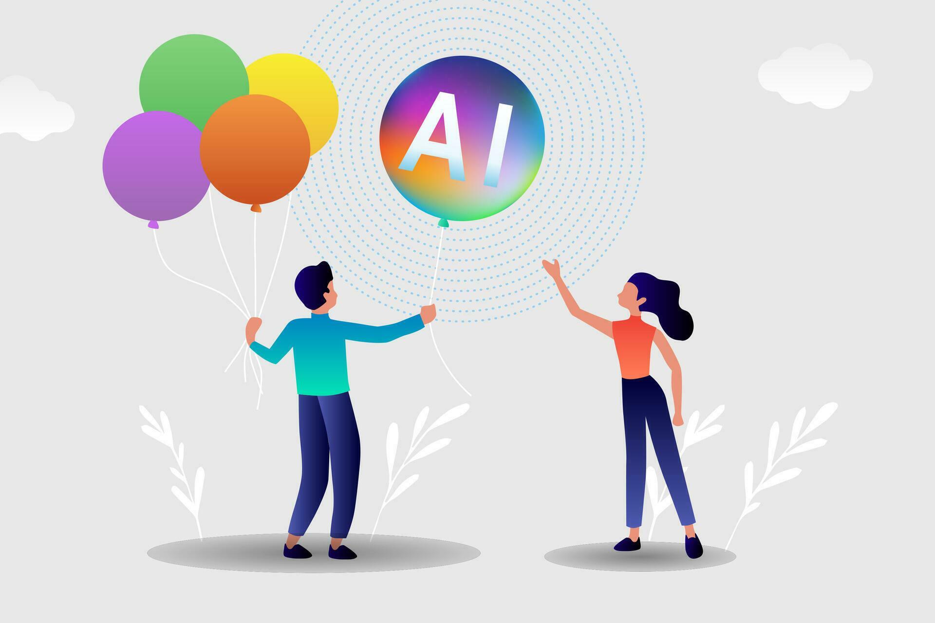 AI technology innovative applications vector infographic. Artificial ...