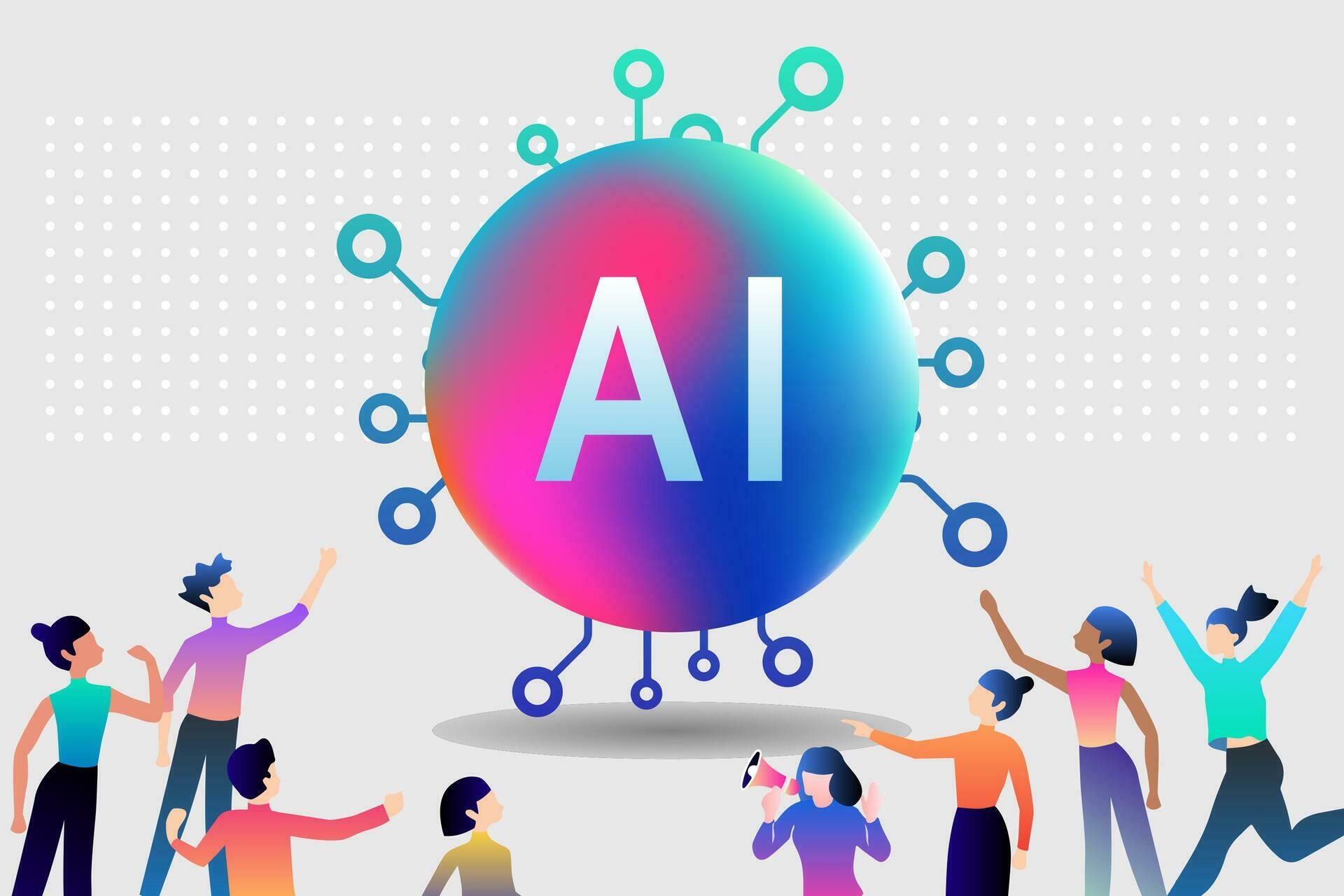 AI technology innovative applications vector infographic. Artificial ...