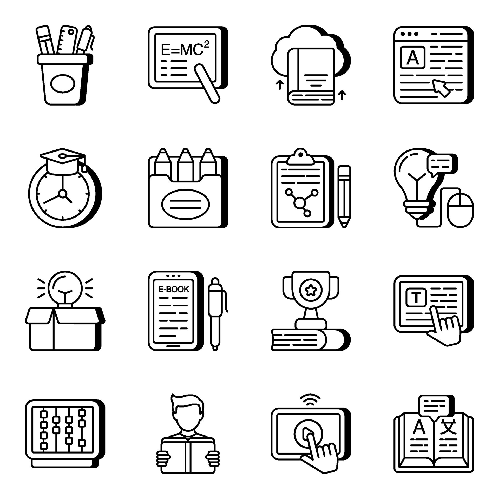 Set of Knowledge Linear Icons 25837915 Vector Art at Vecteezy