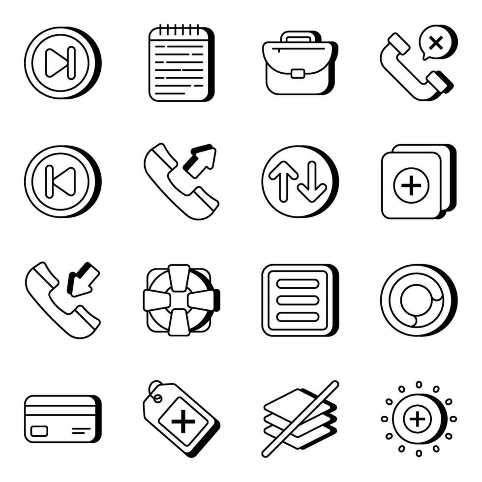 Pack of Data Linear Icons 25838098 Vector Art at Vecteezy
