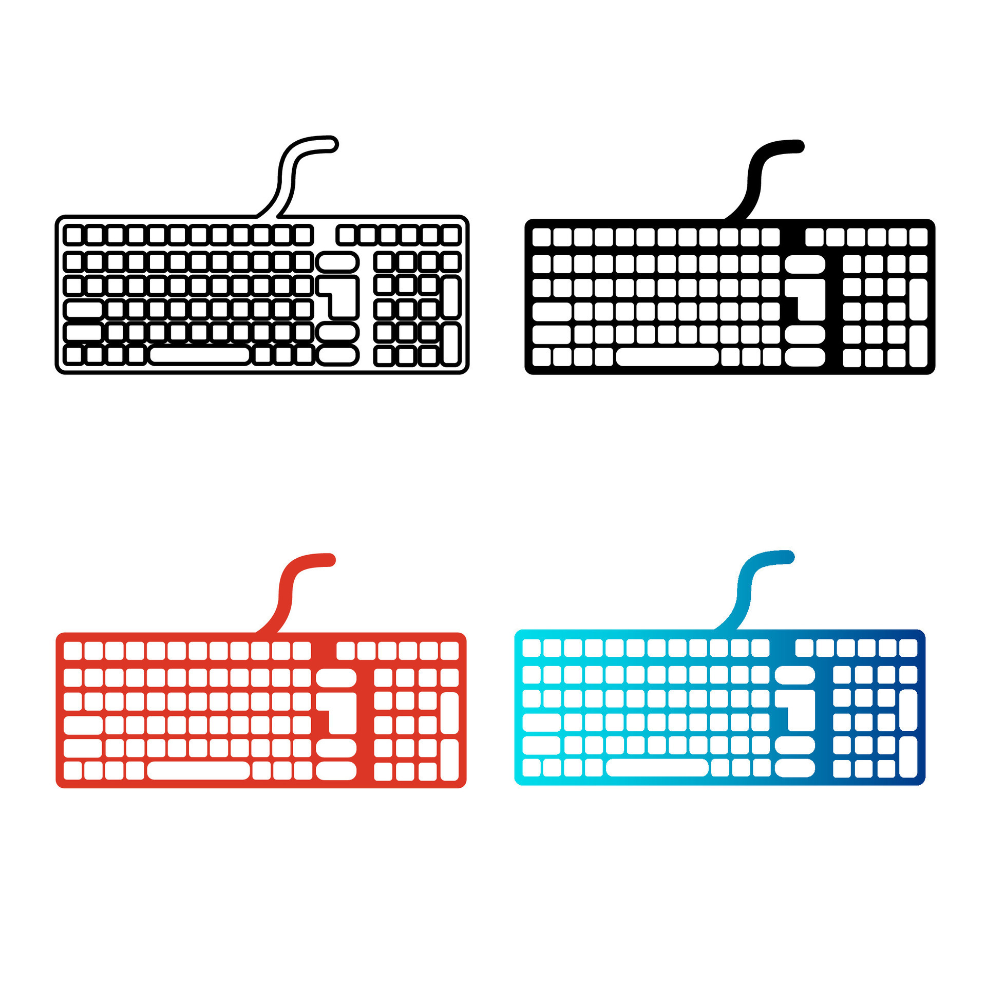 Abstract Computer Keyboard Silhouette Illustration 25841242 Vector Art