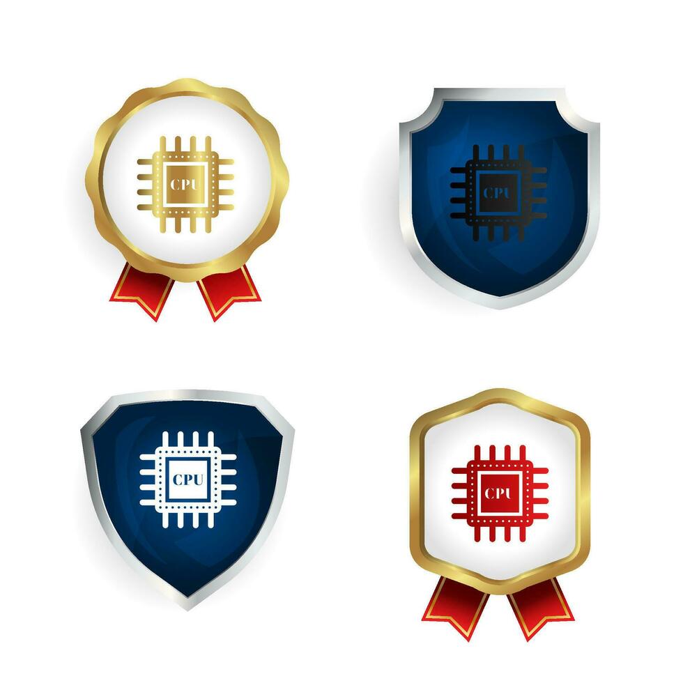 Abstract Cpu Badge And Label Collection 25843309 Vector Art At Vecteezy