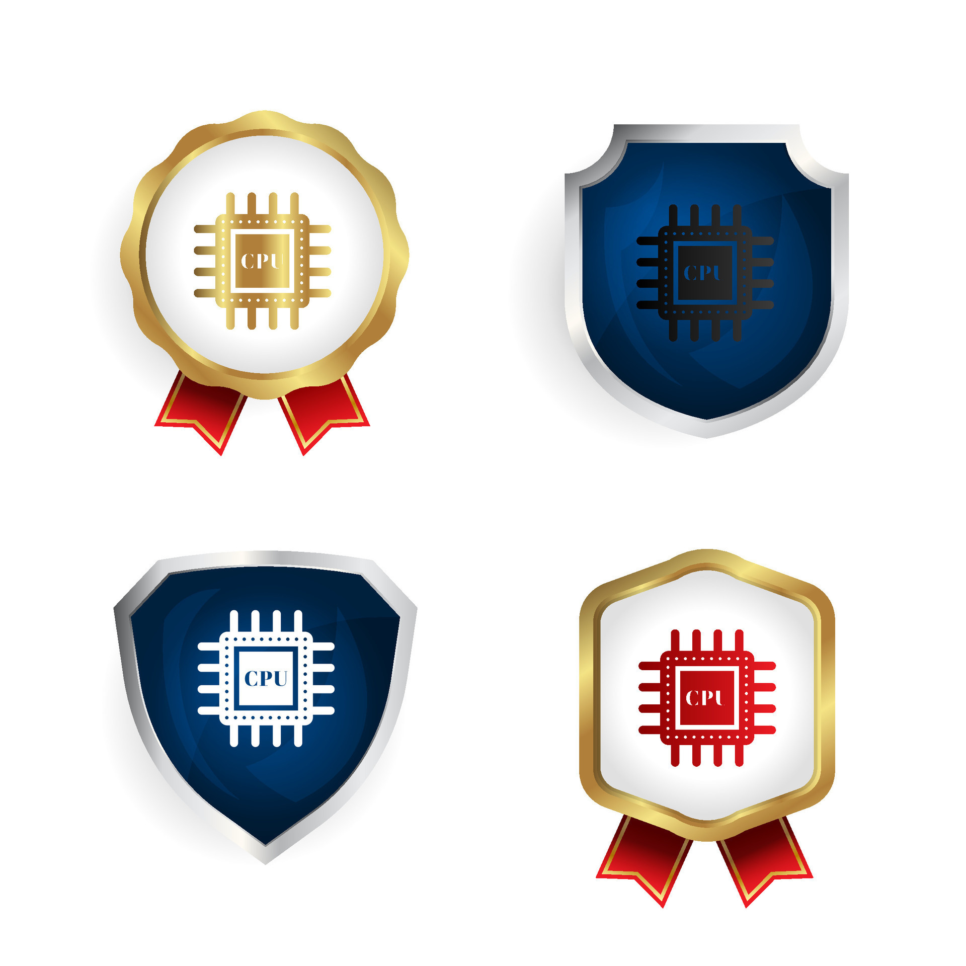 Abstract Cpu Badge And Label Collection 25843309 Vector Art At Vecteezy
