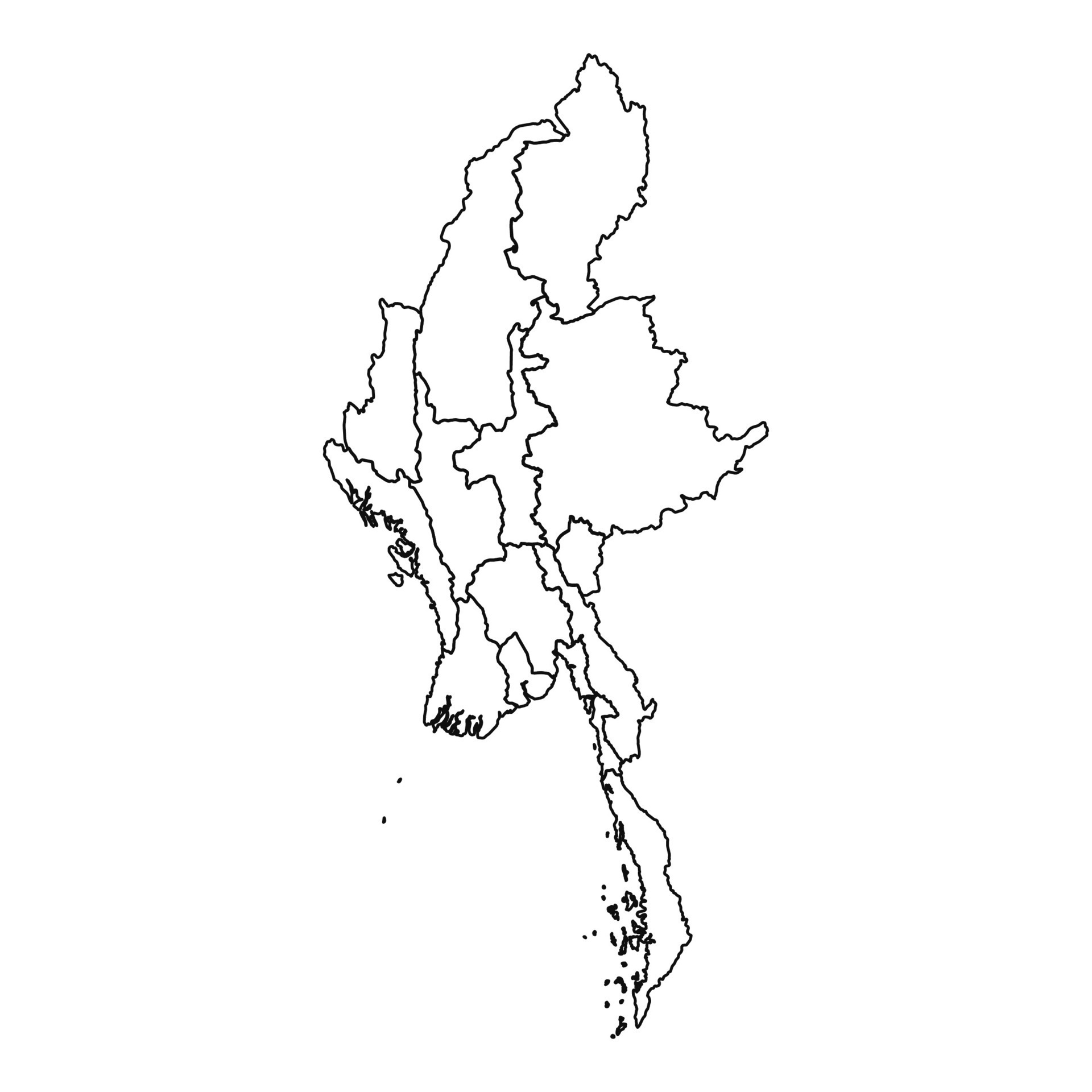 Myanmar Map Drawing