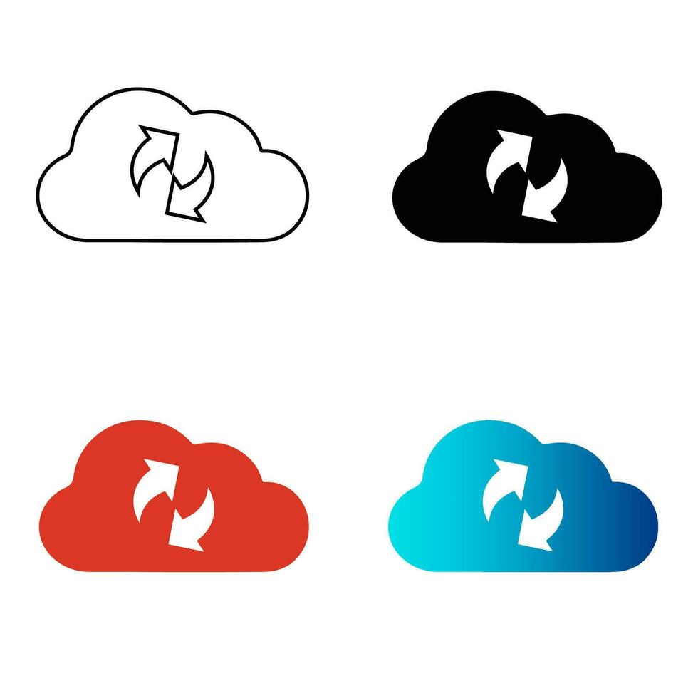 Abstract Cloud Data Synchronization Silhouette Illustration 25844269 Vector Art At Vecteezy