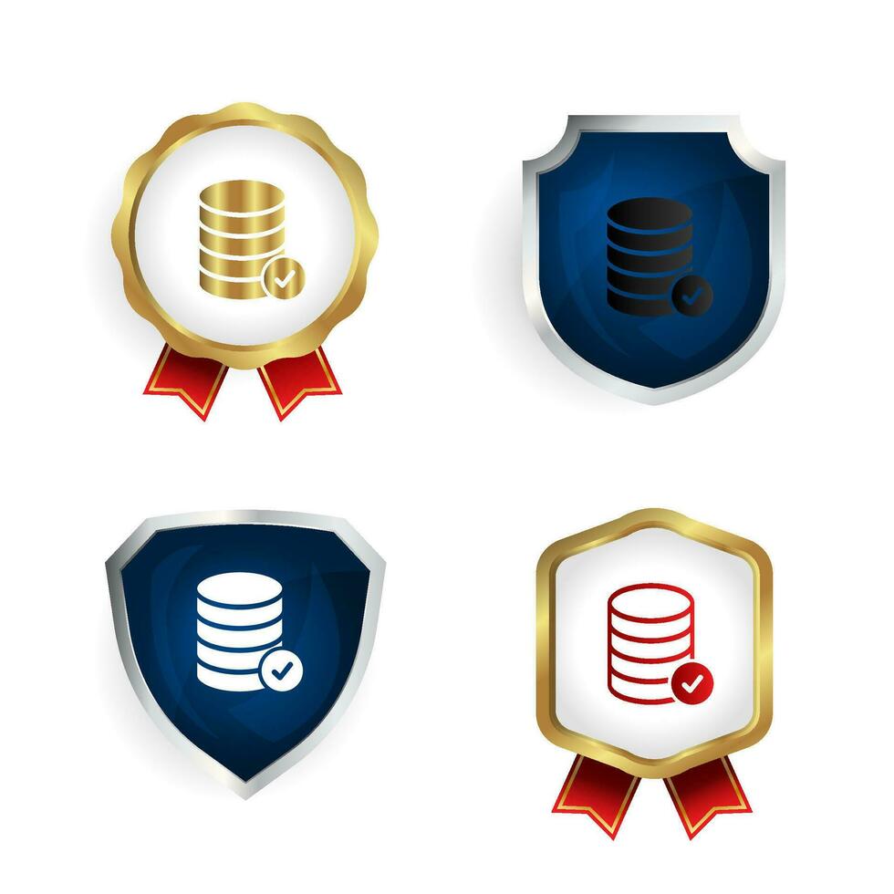 Abstract Database Checkmark Badge and Label Collection 25844381 Vector ...