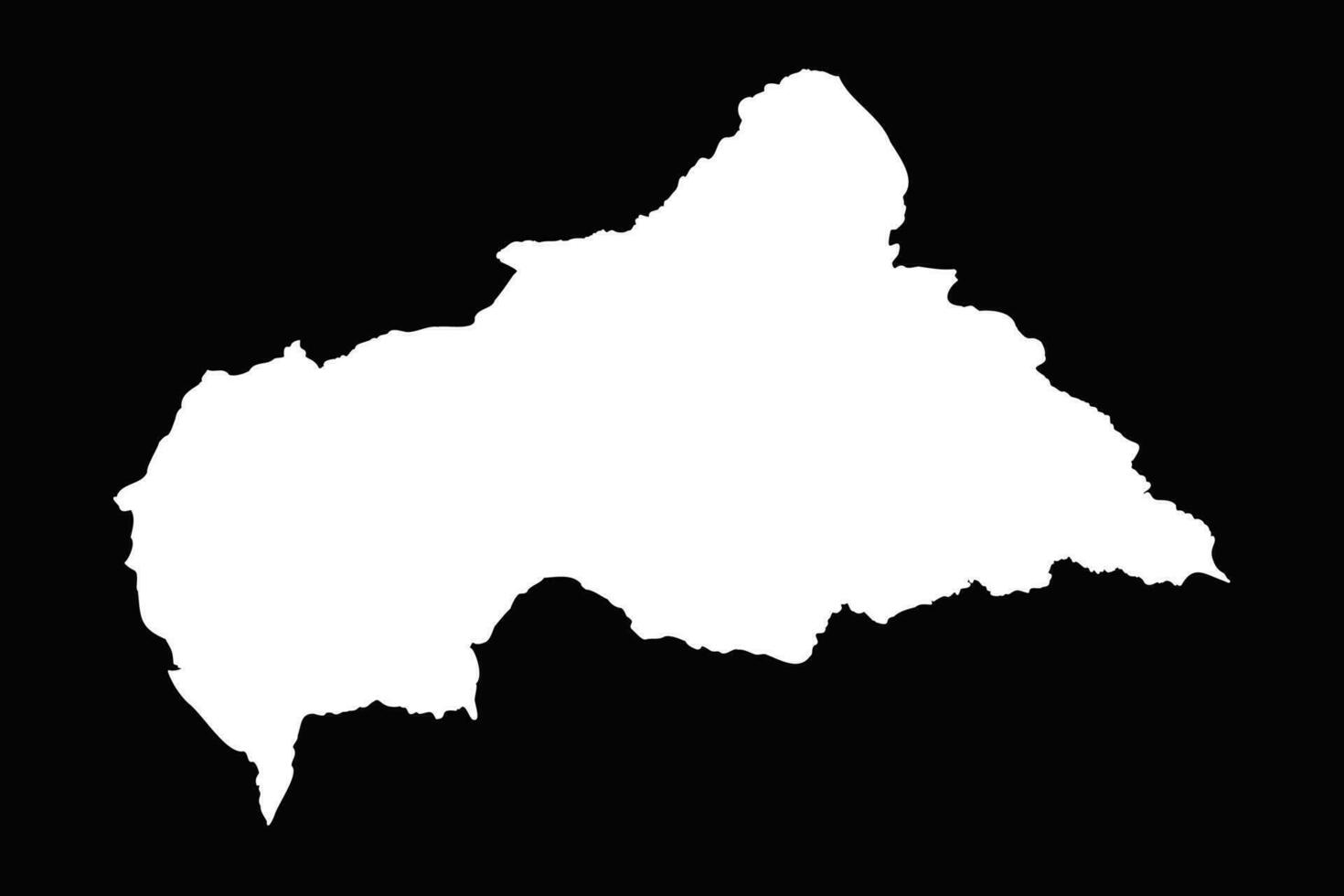 Simple Central African Republic Map Isolated On Black Background