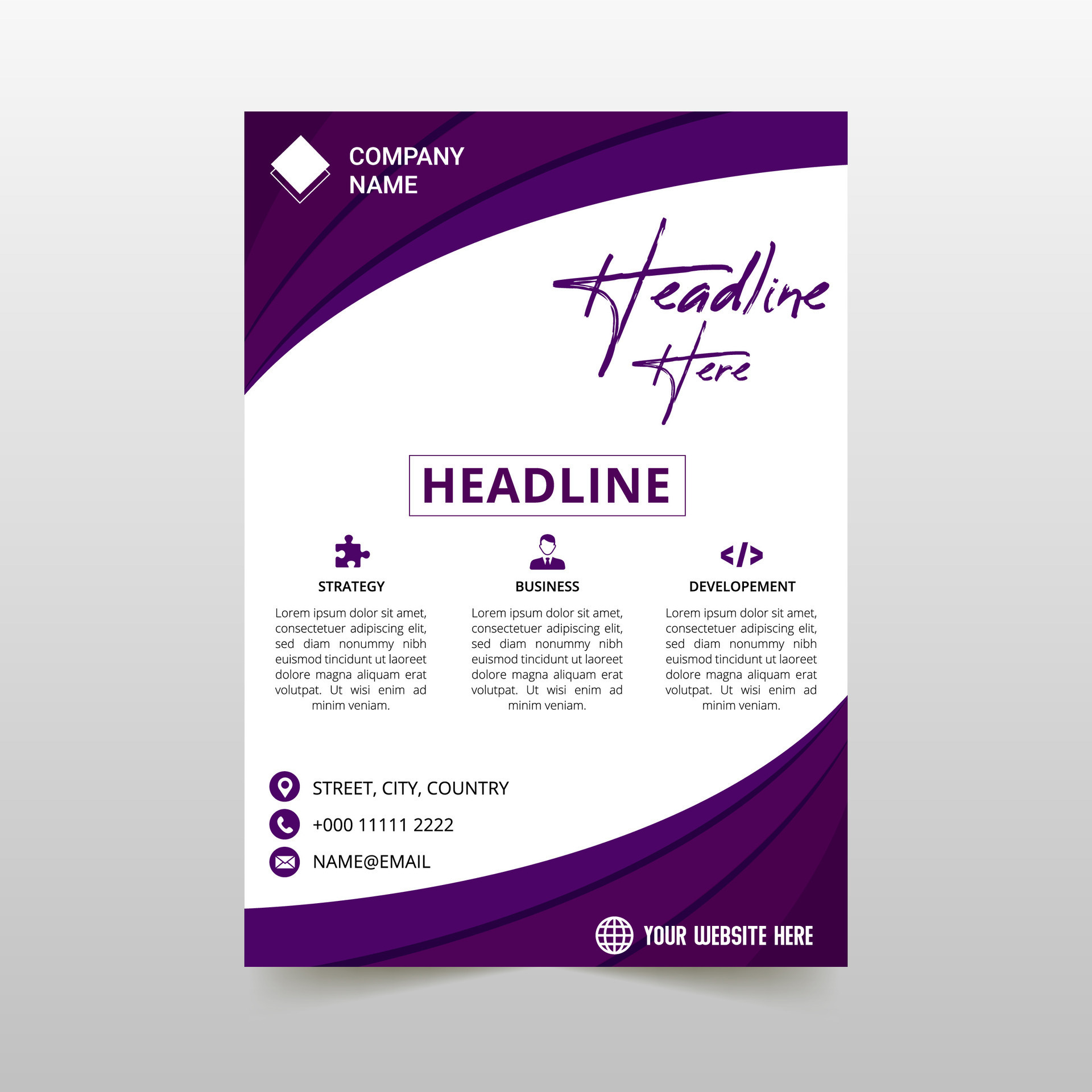 Abstract Curved Yellow Flyer Template With Dots 25845446 Vector Art at ...