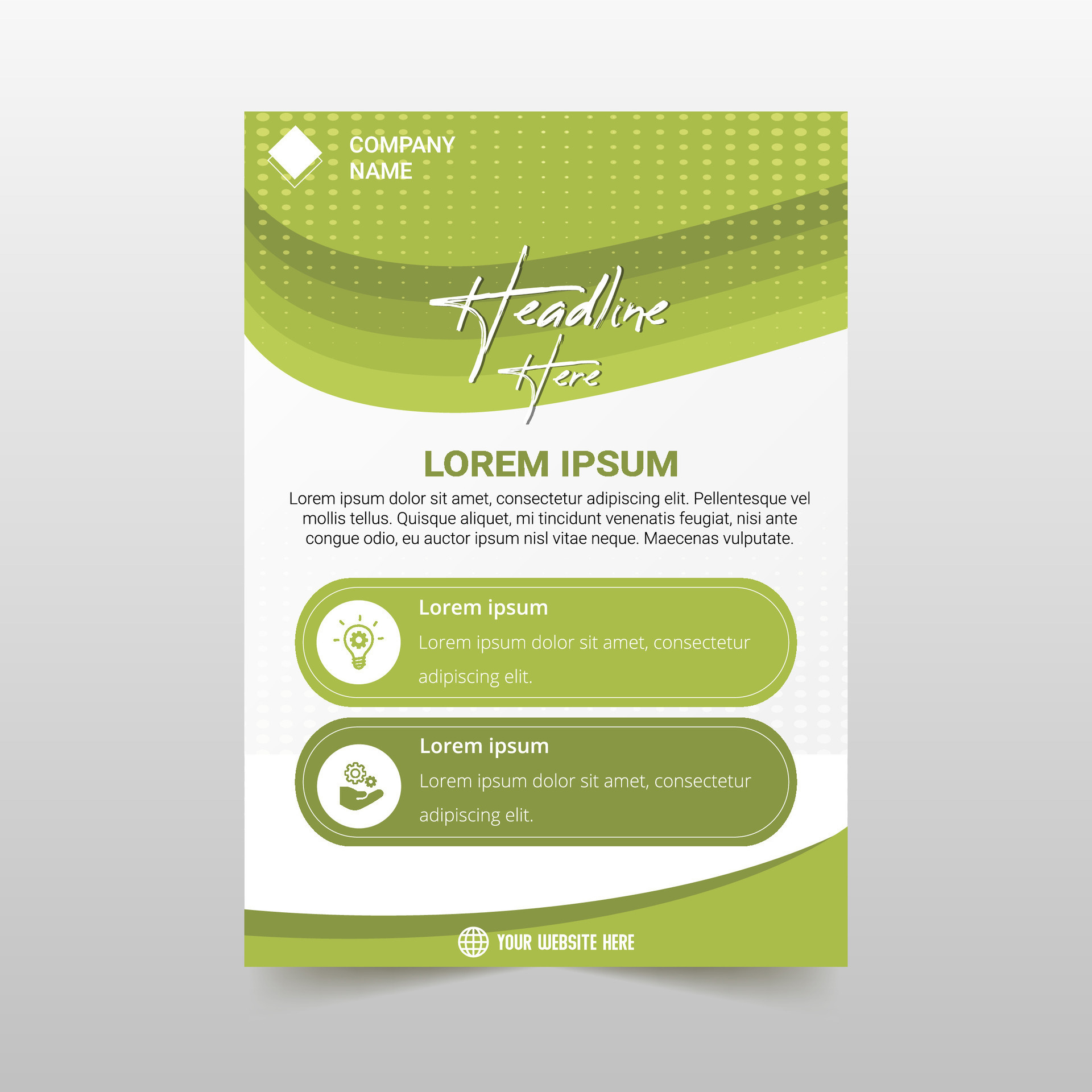Elegant Vector Green Curved Flyer Template 25846089 Vector Art at Vecteezy
