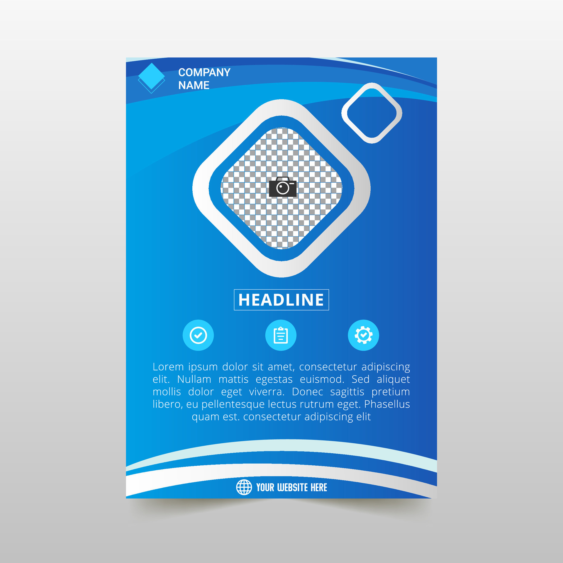 Modern Blue Curved Shapes Business Flyer Template 25846106 Vector Art ...