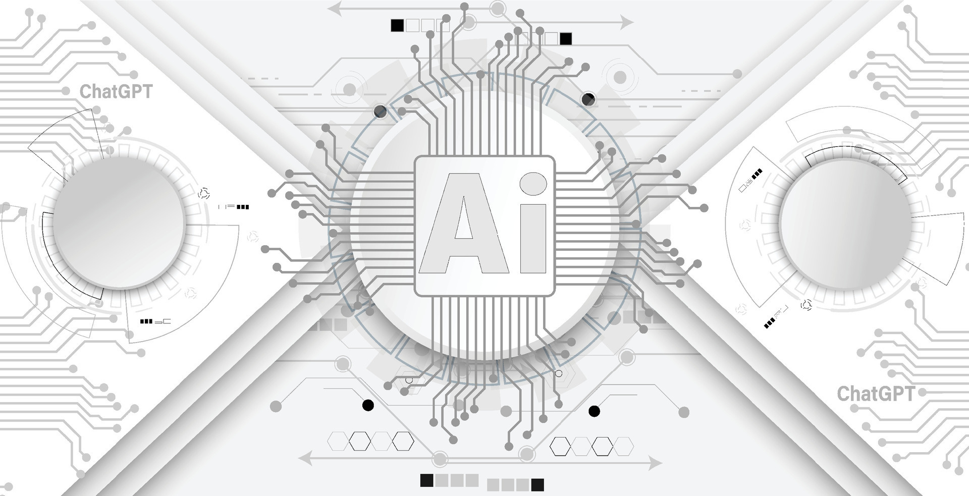 ChatGPT OpenAi and line technology network background. Smart AI or ...